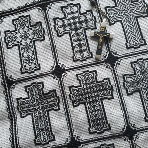 Gothic Blackwork Crosses Cross Stitch Pattern, Black Work Cross Collection Embroidery Chart ...