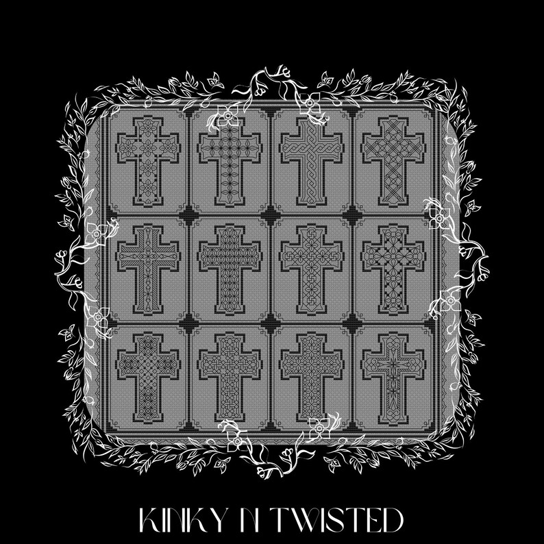 Gothic Blackwork Crosses Cross Stitch Pattern Black Work - Etsy