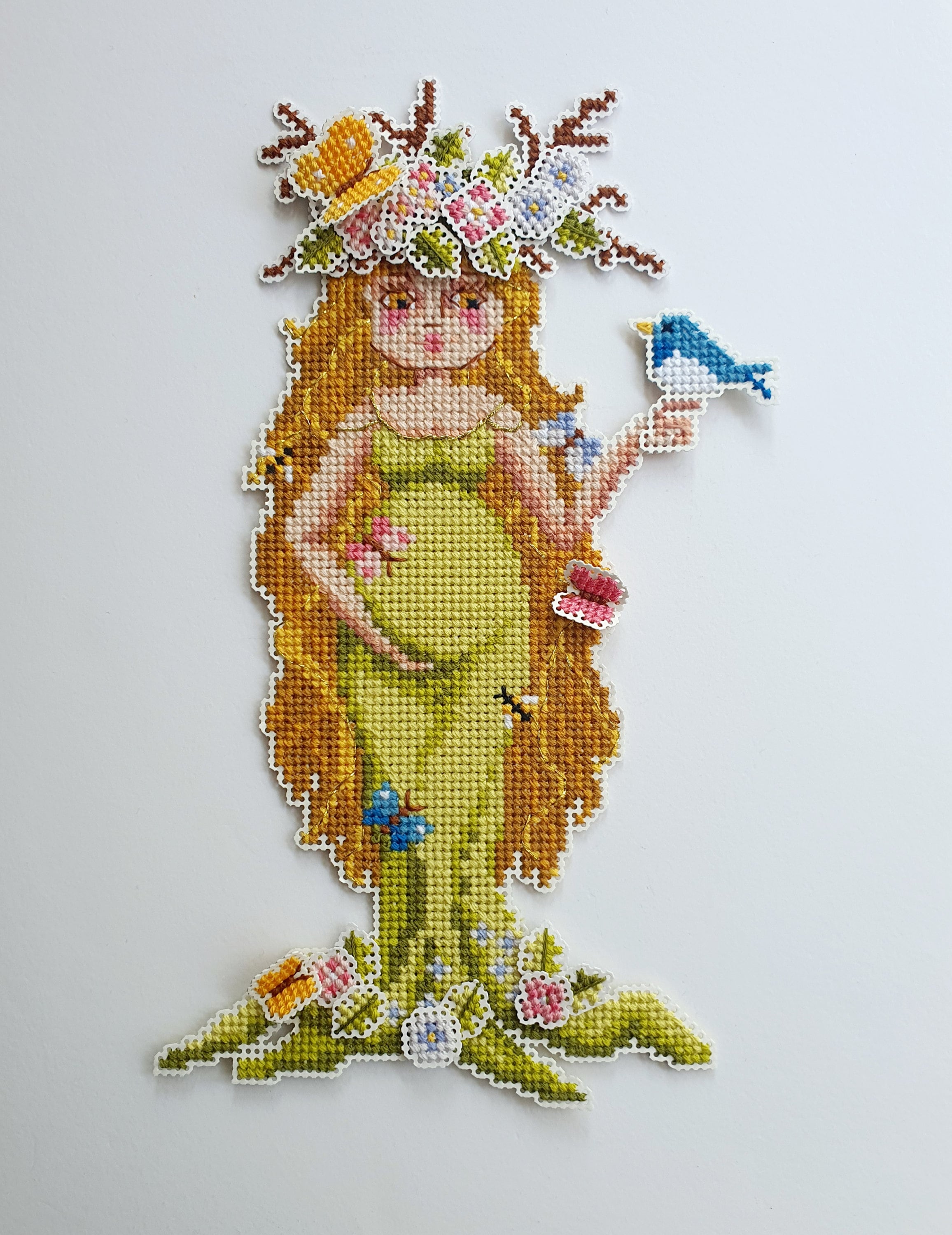 Goddess Gaia Paper Doll Cross Stitch Pattern, Earth Goddess Embroidery ...