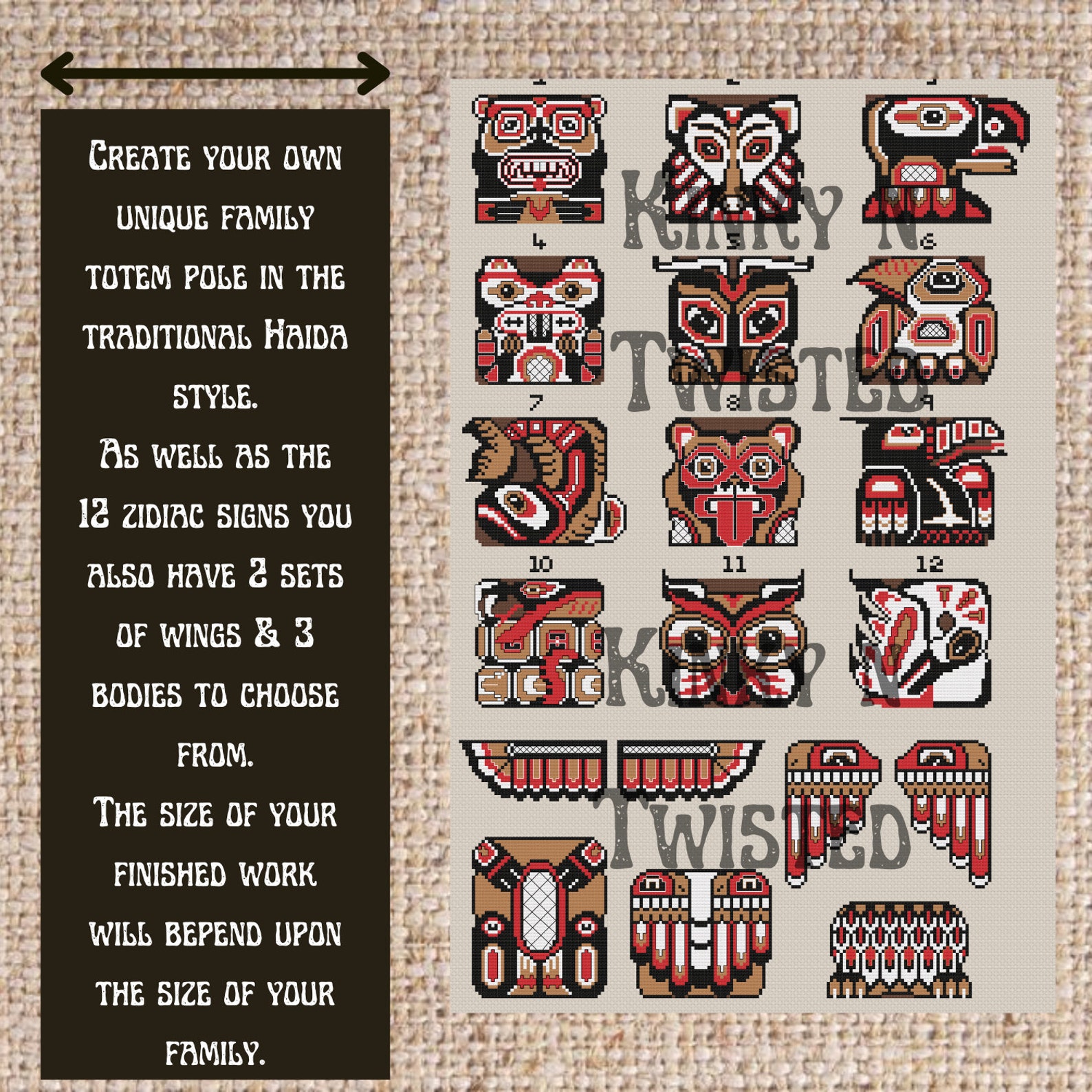 Haida Family Totem Pole Cross Stitch Pattern First Nation - Etsy UK
