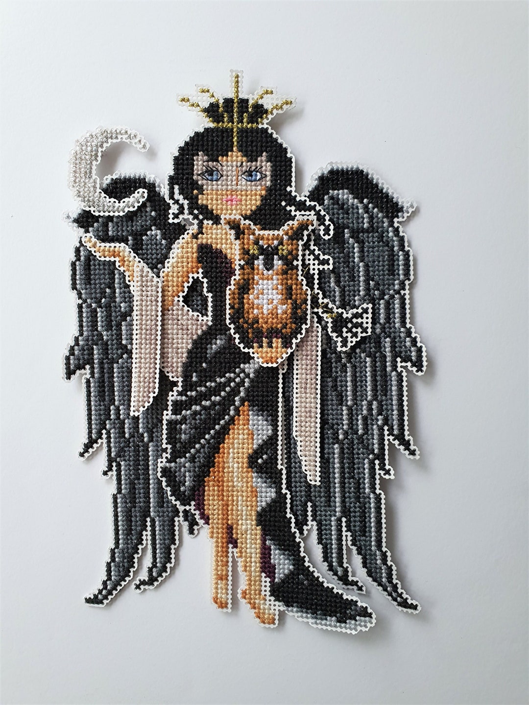 Goddess Nyx Paper Doll Cross Stitch Pattern, Dark Goddess Embroidery ...