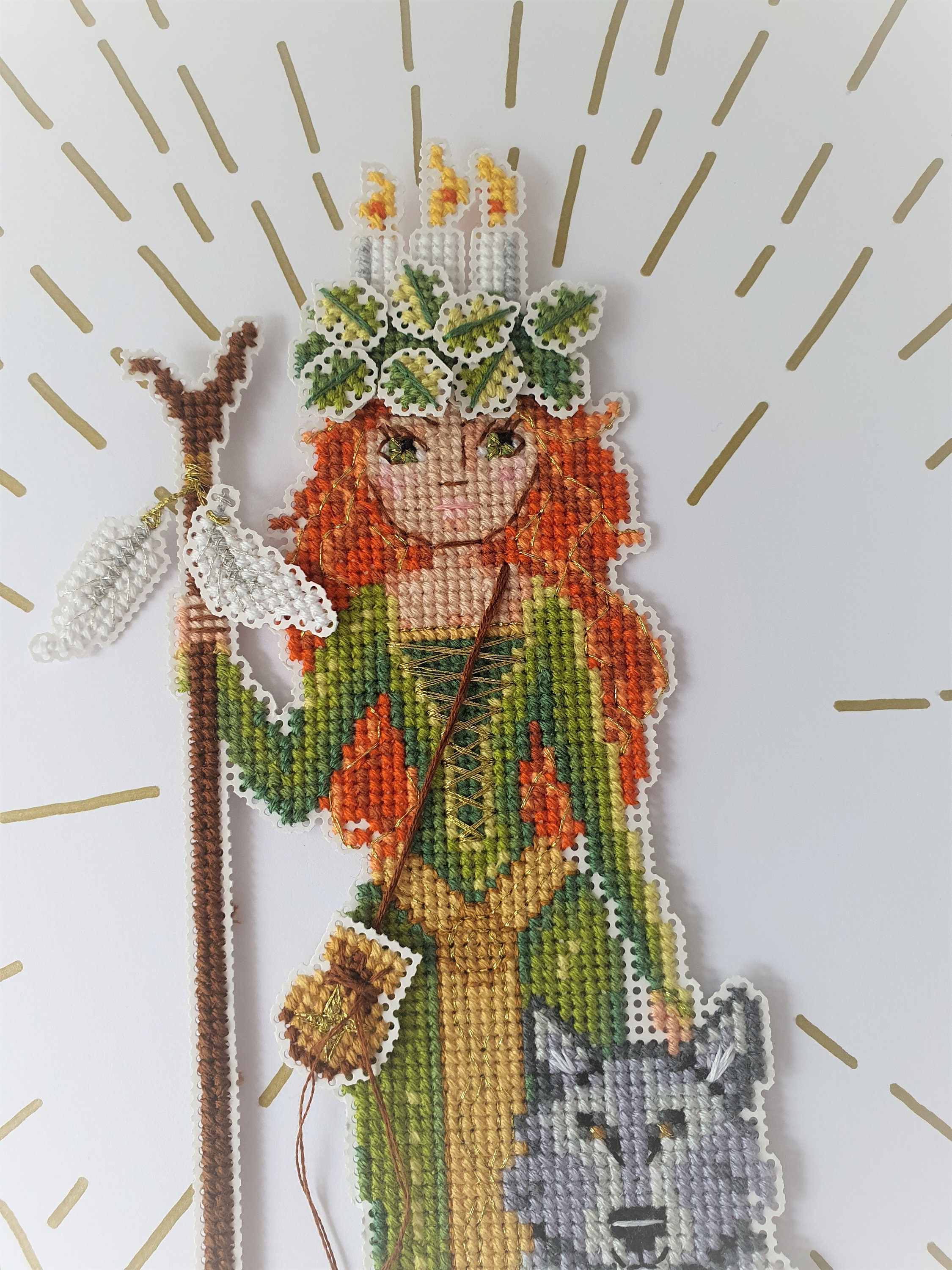 Goddess Brigid Paper Doll Cross Stitch Pattern, St Brigid Embroidery ...