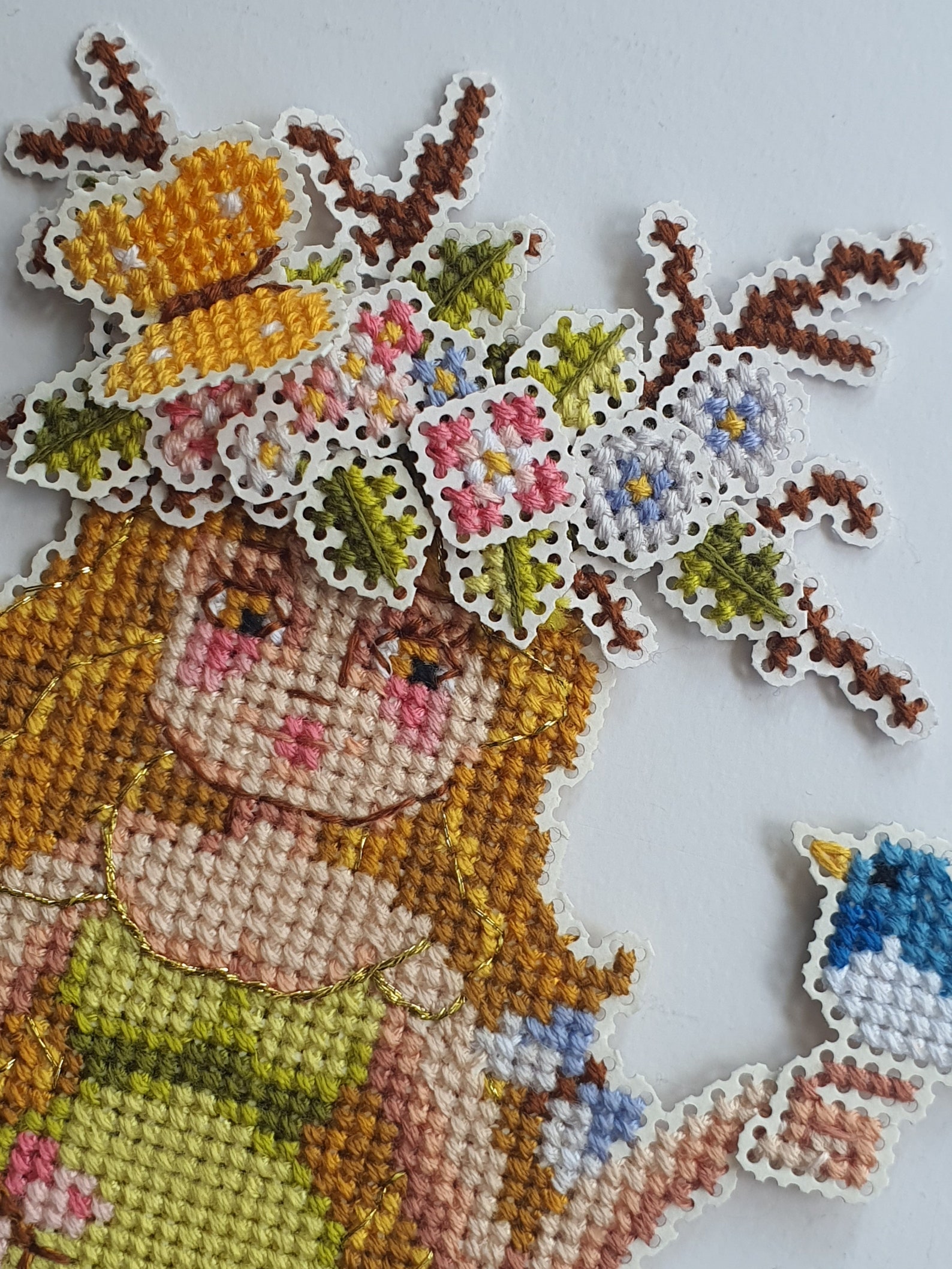 Goddess Gaia Paper Doll Cross Stitch Pattern, Earth Goddess Embroidery ...