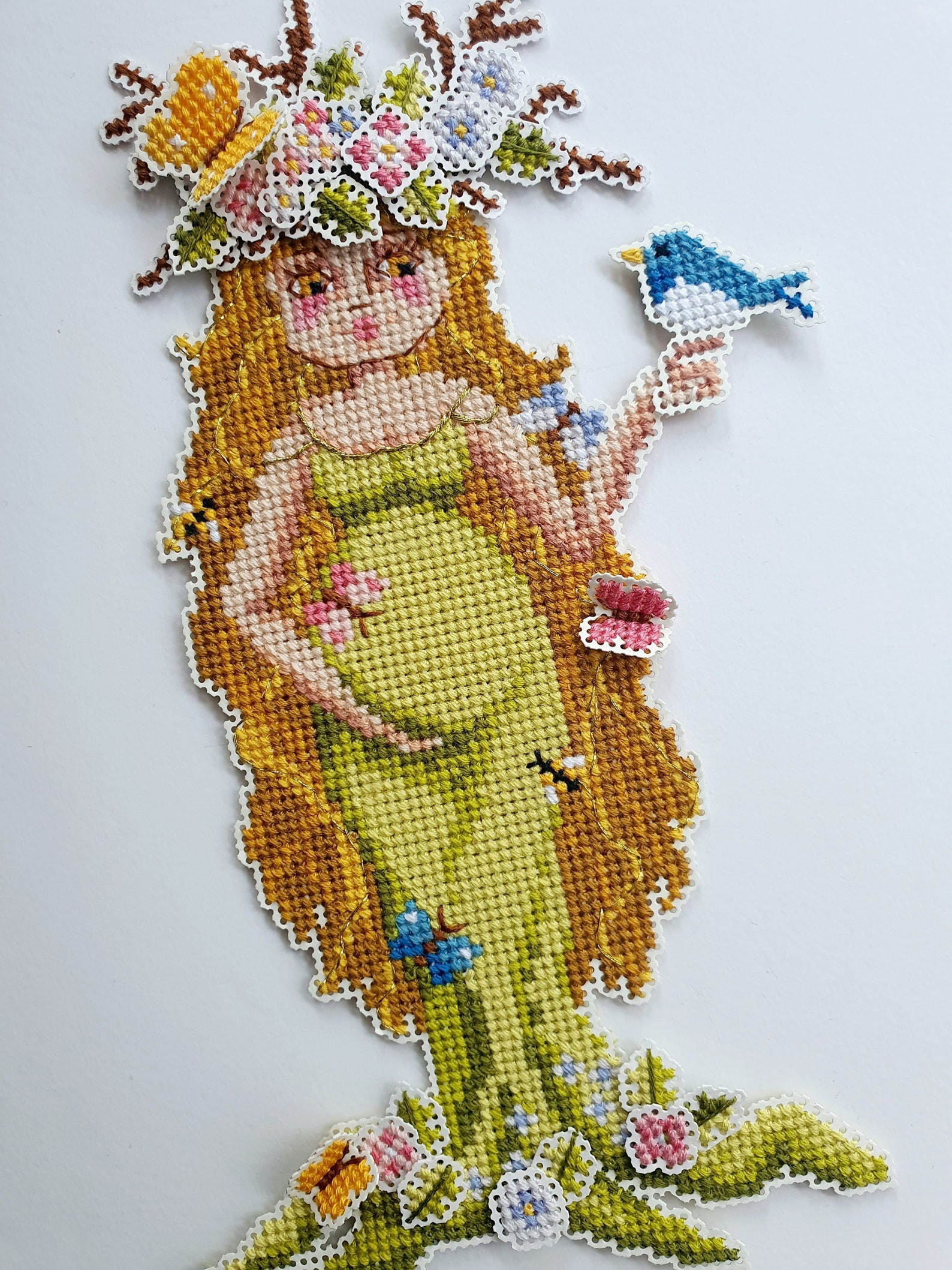 Goddess Gaia Paper Doll Cross Stitch Pattern, Earth Goddess Embroidery ...