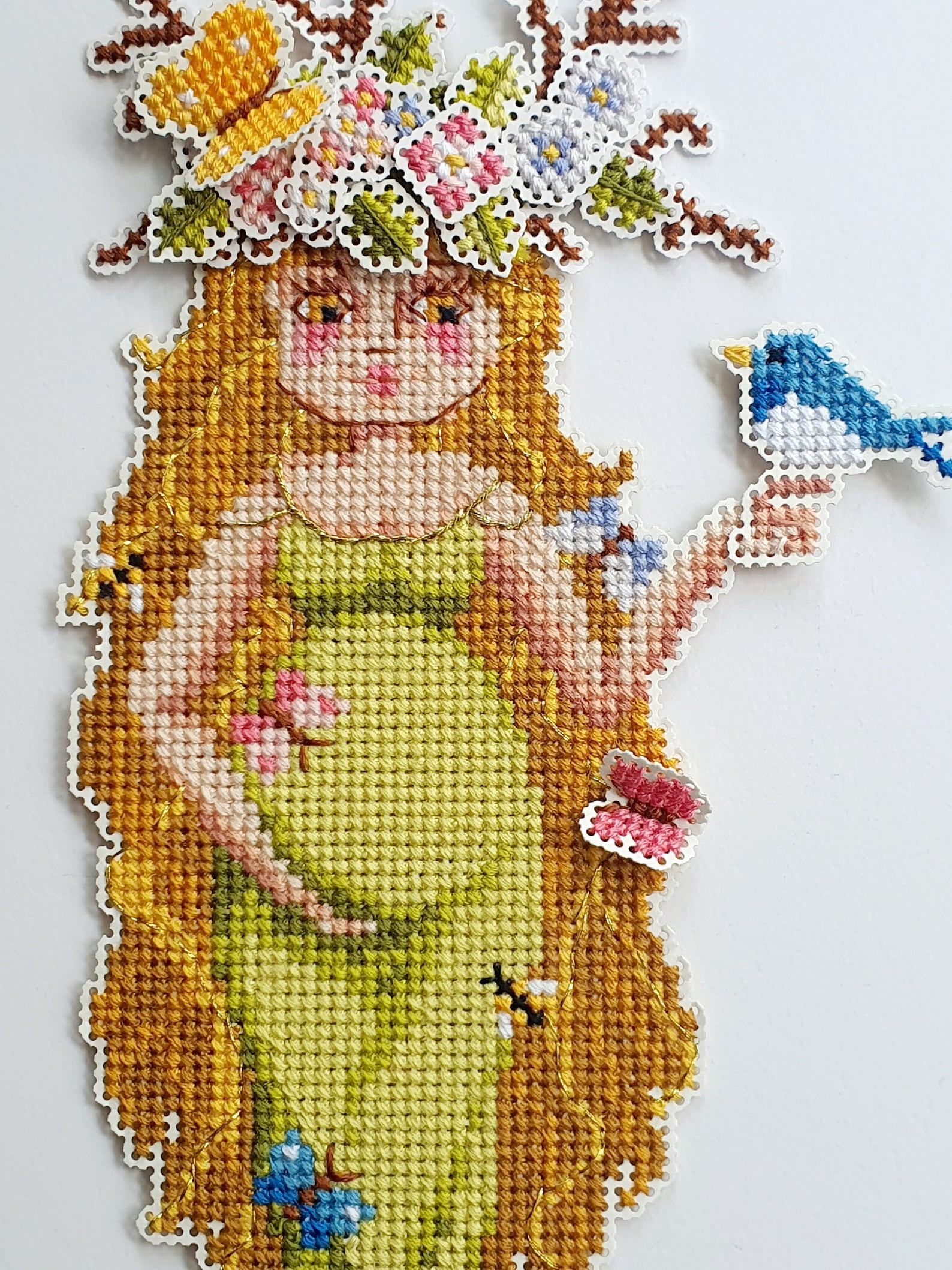 Goddess Gaia Paper Doll Cross Stitch Pattern, Earth Goddess Embroidery ...