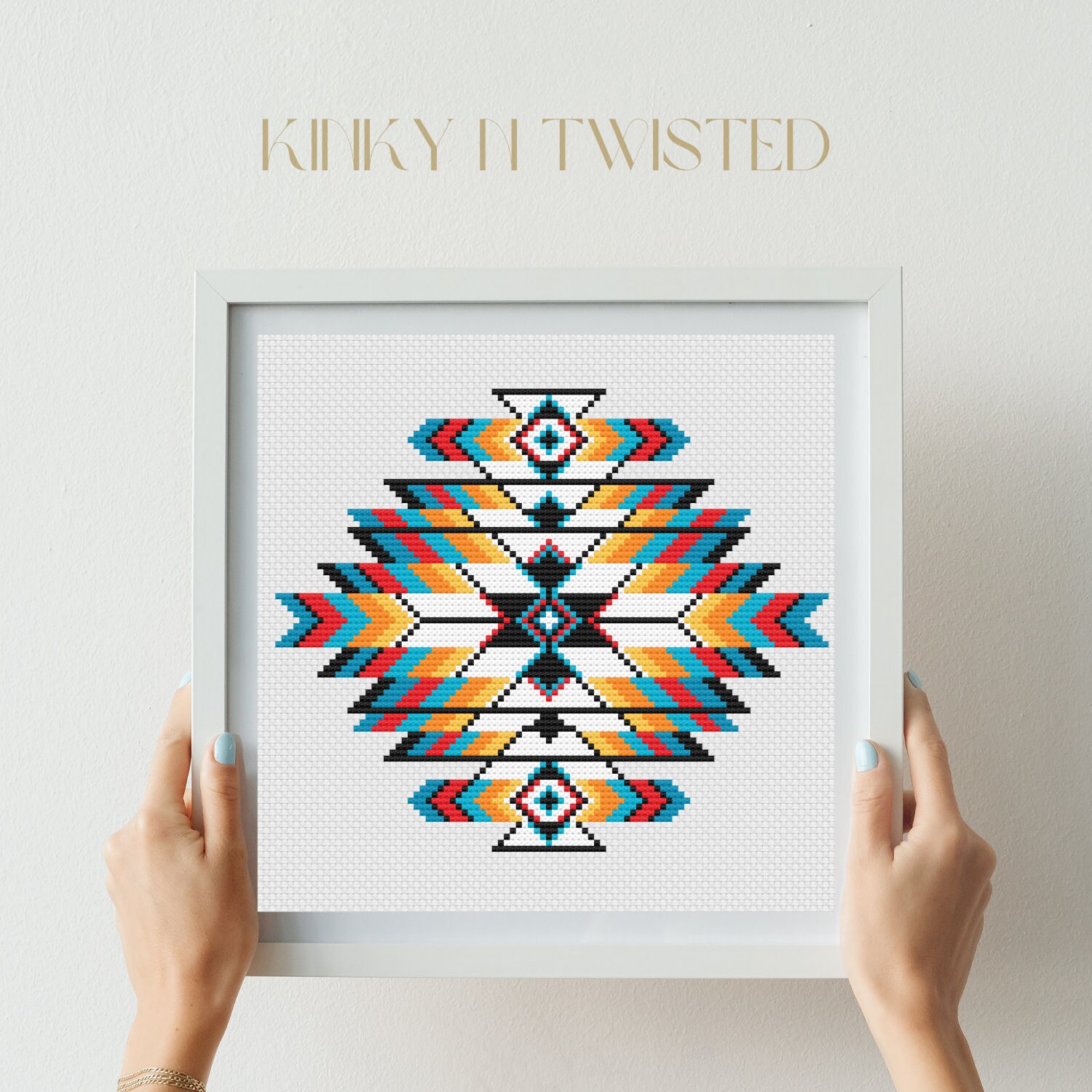 Double Pattern. Traditional First Nation Cross Stitch Pattern, Modern ...