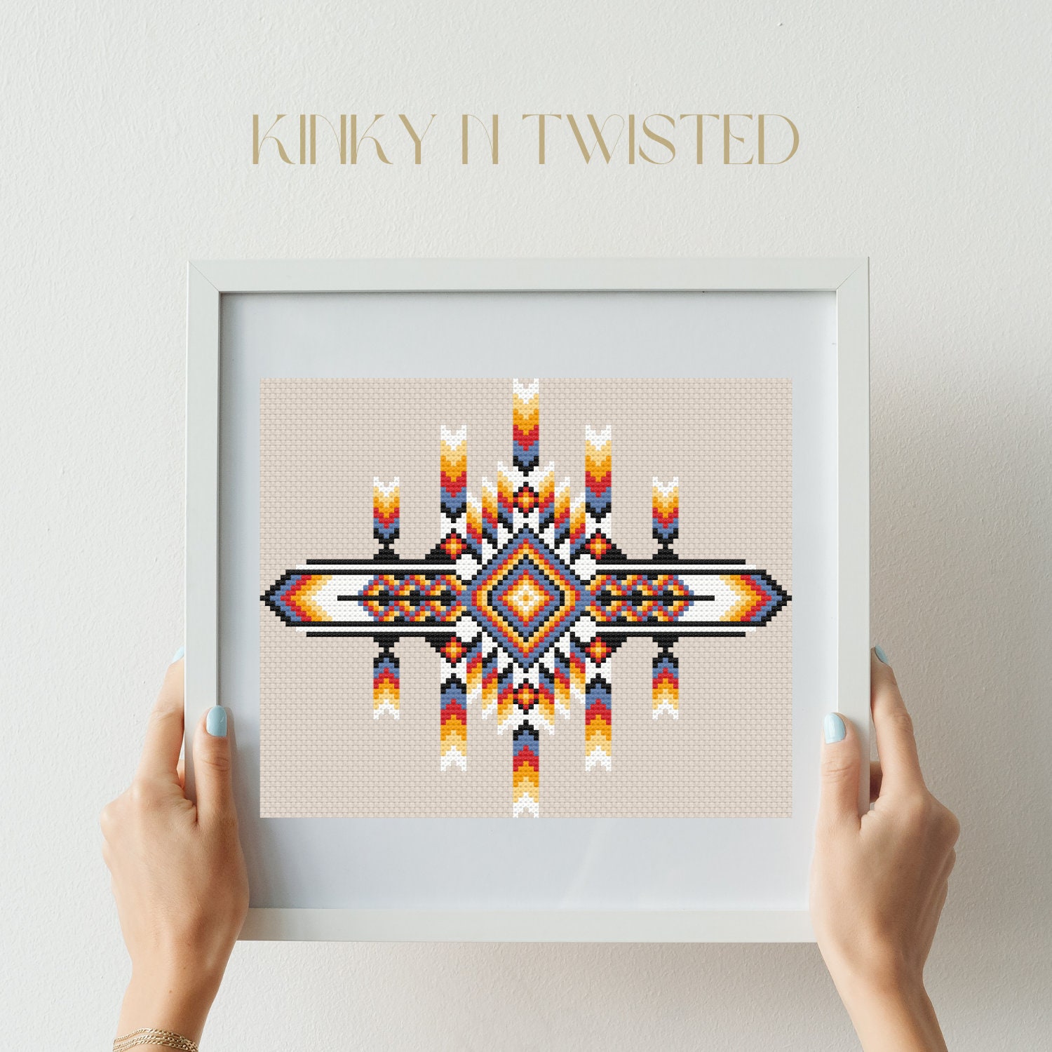 Double Pattern. Traditional Native American Cross Stitch Pattern, Boho ...