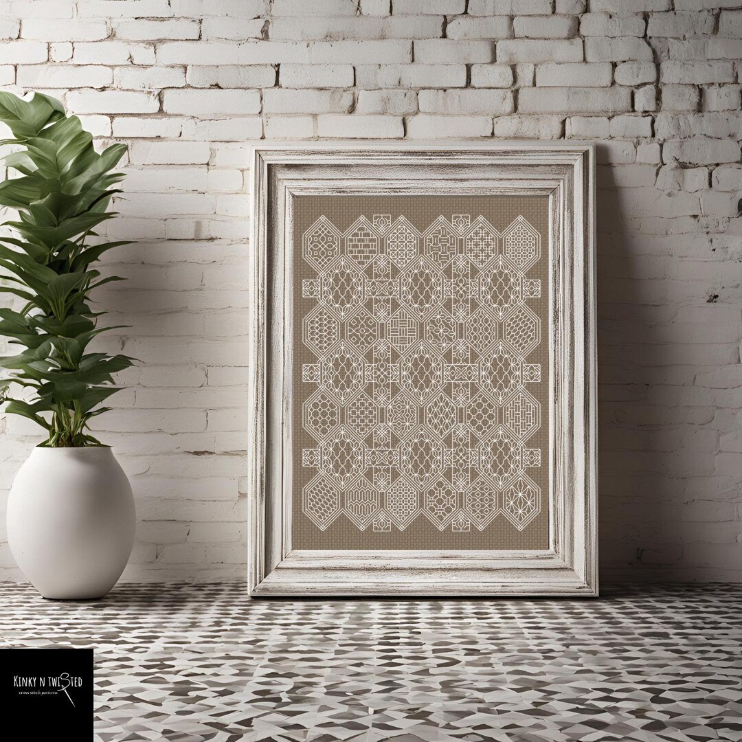 Journey in Blackwork Embroidery Pattern, Modern Boho Cross Stitch ...