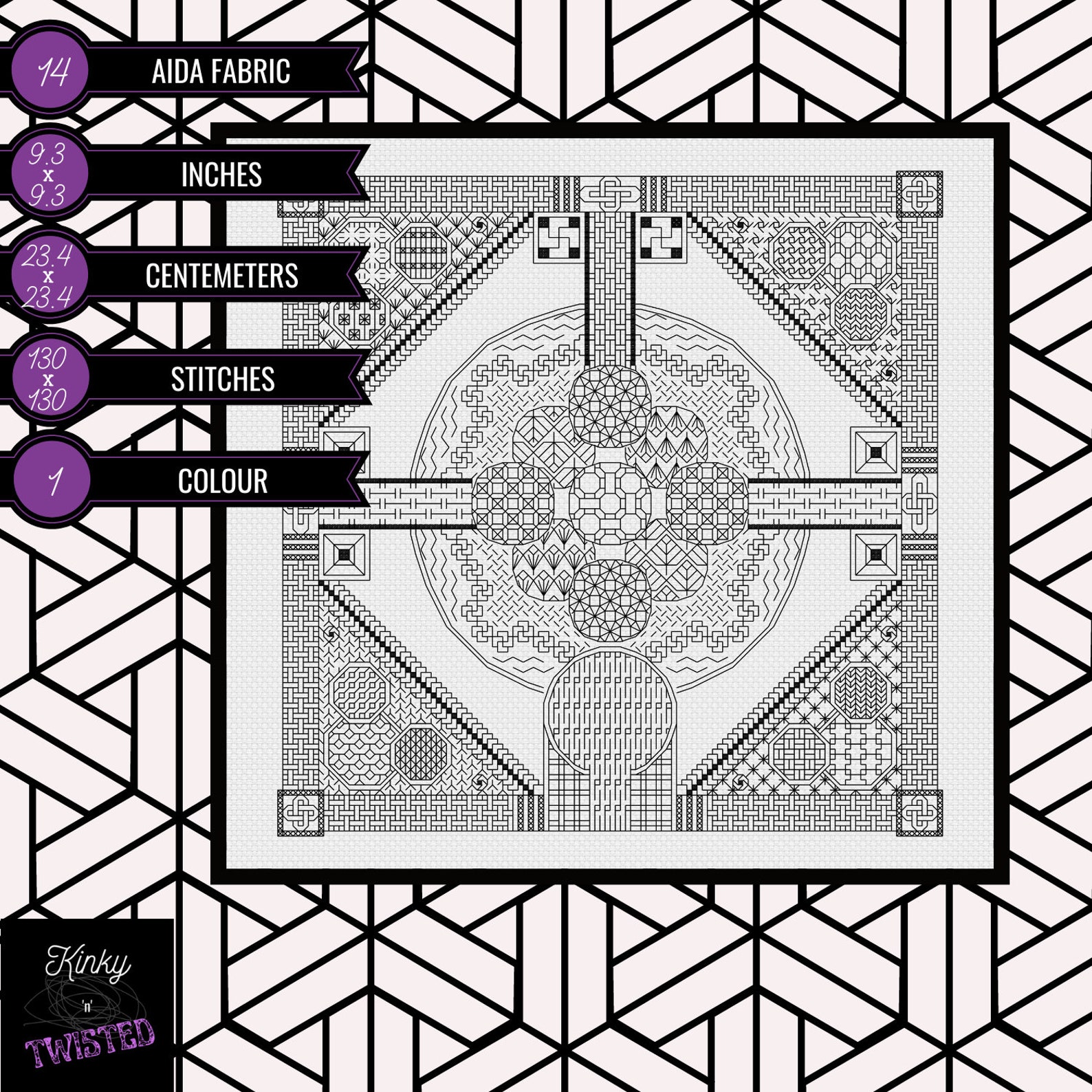 Japanese Zen Garden Blackwork Embroidery Pattern Modern - Etsy