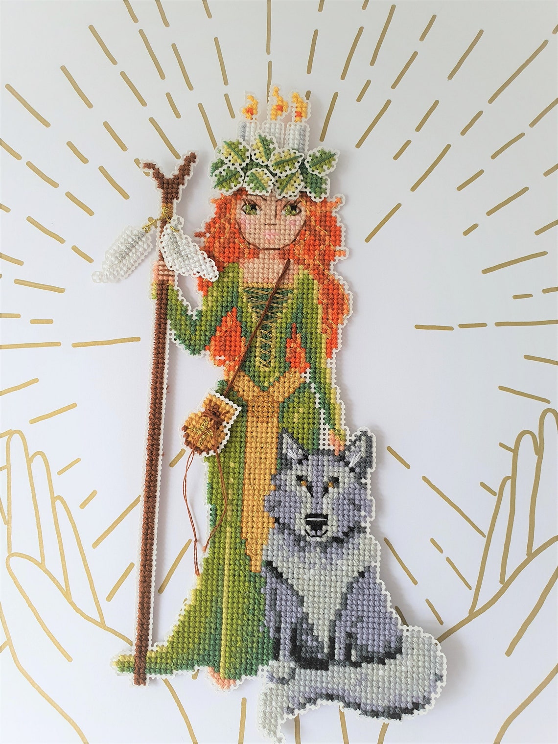 Goddess Brigid Paper Doll Cross Stitch Pattern, St Brigid Embroidery ...