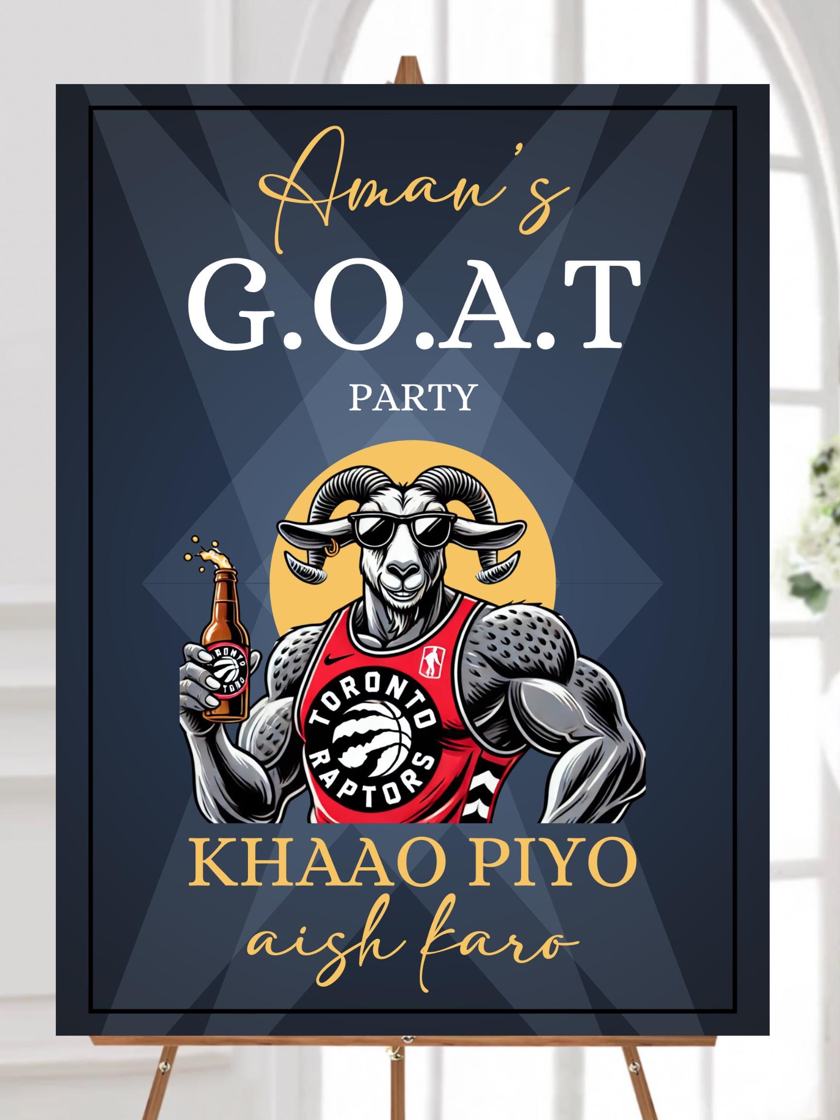 Punjabi Bakra Party Welcome Sign, Customizable Jersey, Goat Meat Party ...
