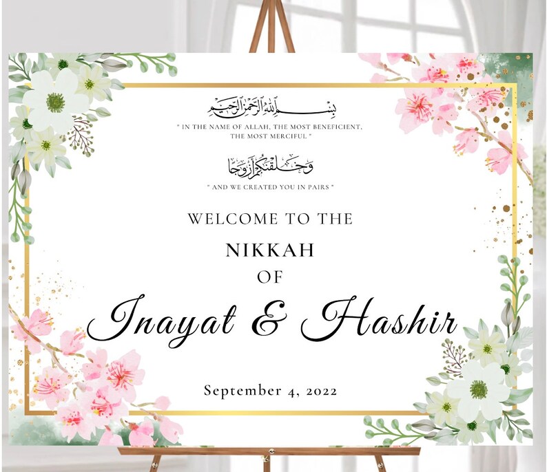 Nikkah Wedding Welcome Sign, Nikkah Wedding Sign, Nikkah Sign, Nikkah ...