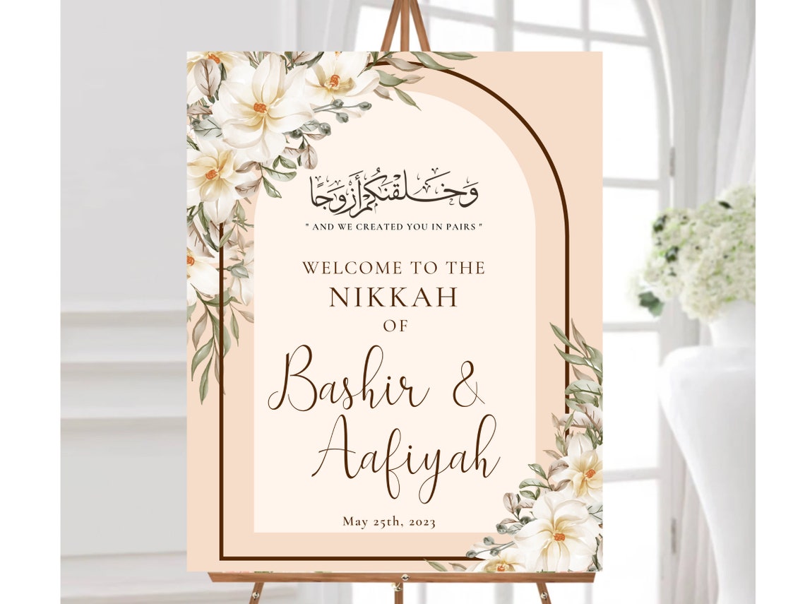 Nikkah Wedding Welcome Sign, Nikkah Wedding Sign, Nikkah Sign, Nikkah ...