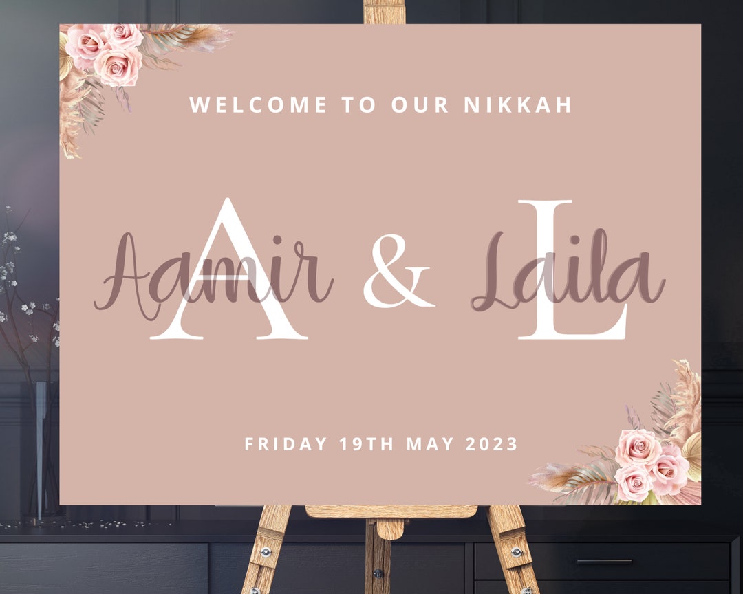 Nikkah Wedding Welcome Sign Nikkah Wedding Sign Nikkah Sign - Etsy