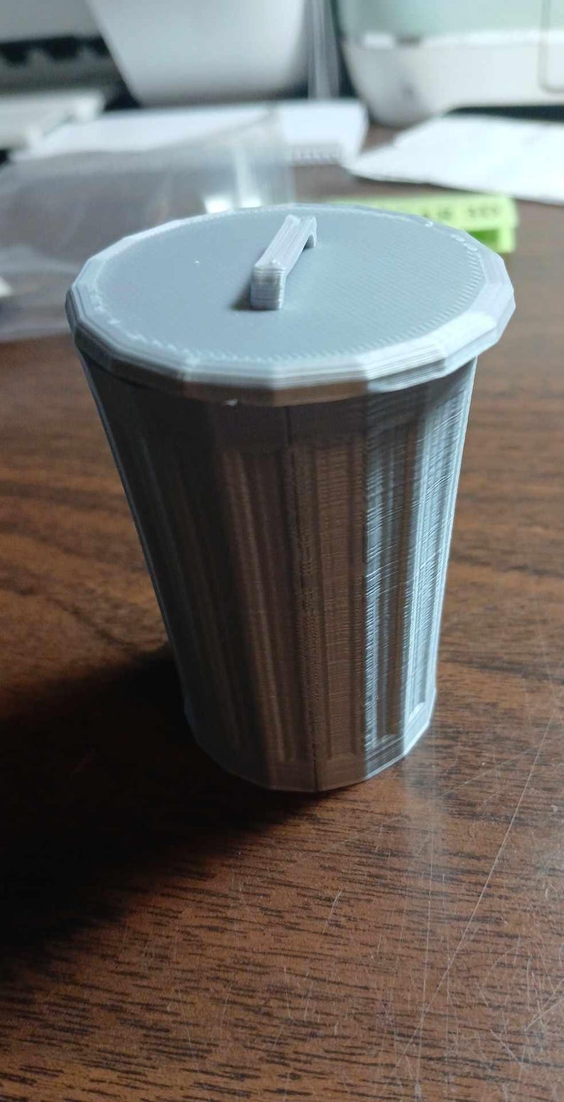 1 10 Scale 3d Printed Garbage Can Etsy