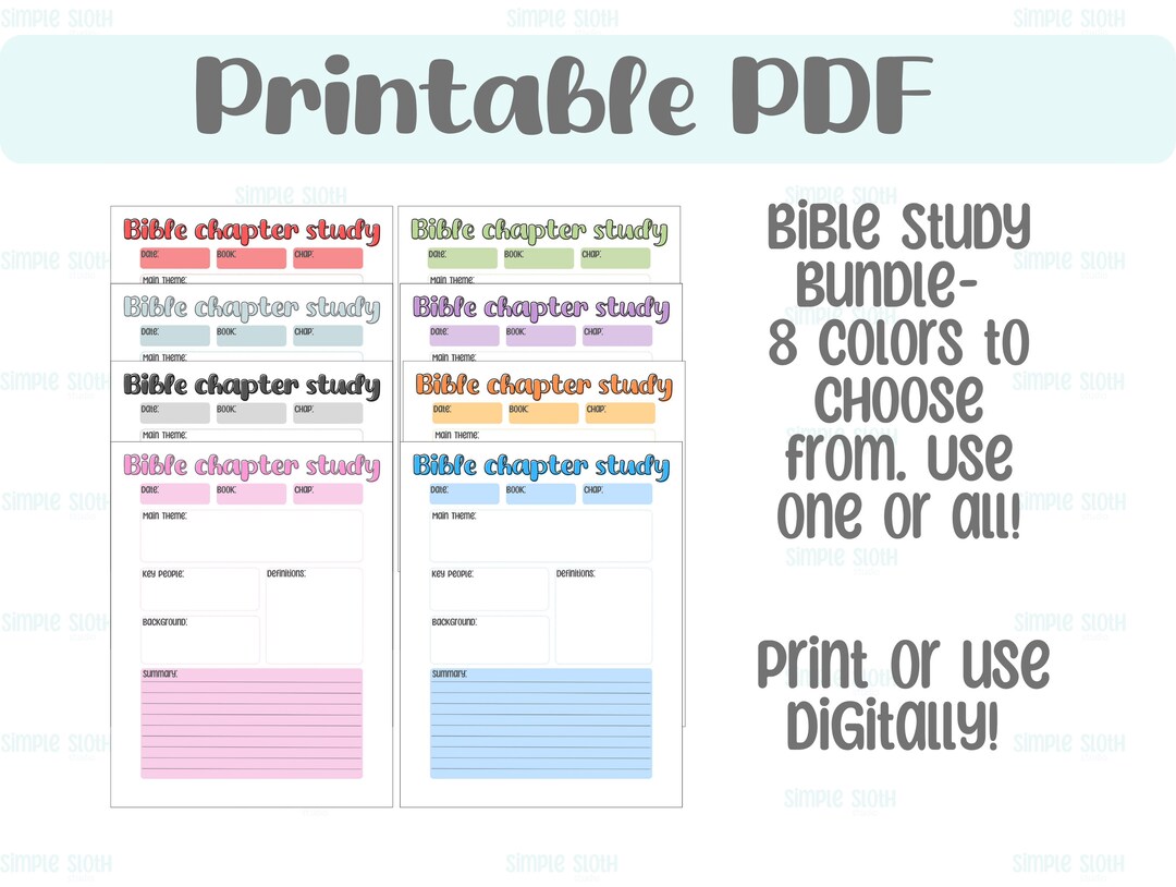 Colorful Bible Study Bundle - Etsy