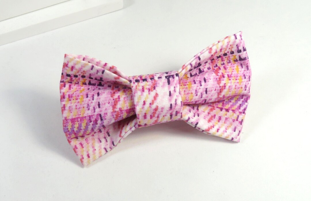 Pink Fabric Bows, Beautiful Lines Bows, Pet Bows, Dog Bows, Cat Bows - Etsy