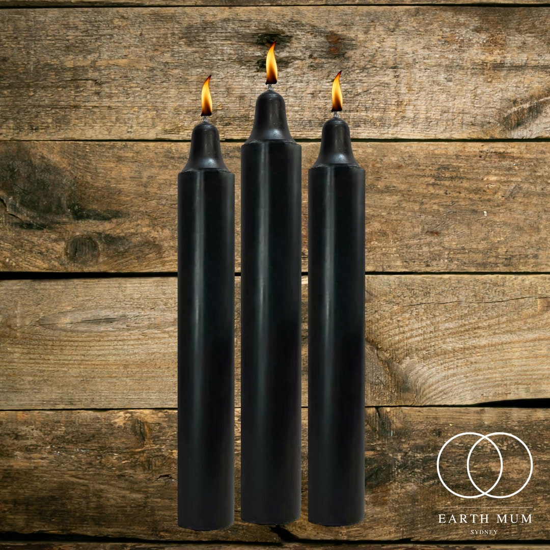 Black Jumbo Pillar Candles, Pagan, Wicca, Gothic Spell-work, Altar ...