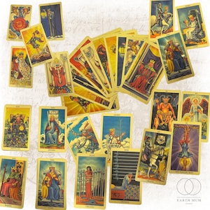 Rider Waite Gold Foil Tarot Deck – 78 Cards With Guidebook - Etsy