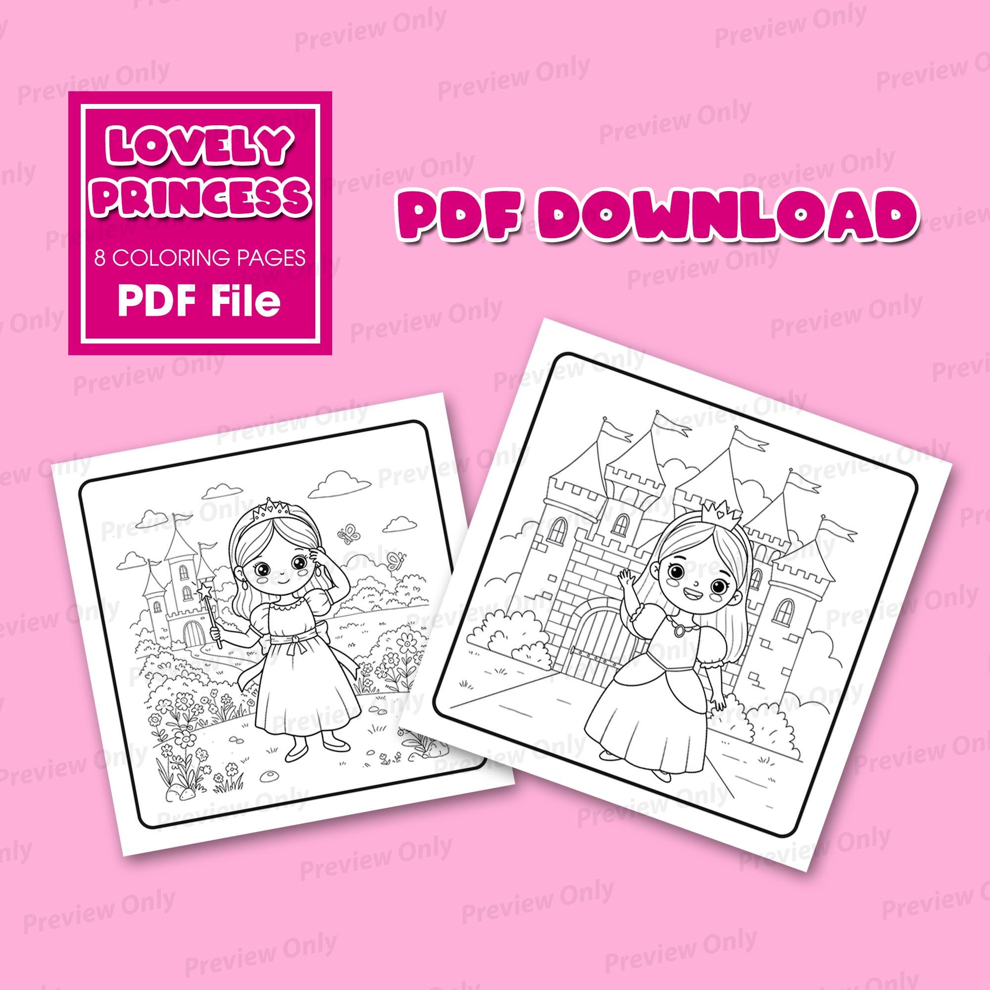 Princess Coloring Pages | 8 Cute Printable Pages | Kids Activity ...
