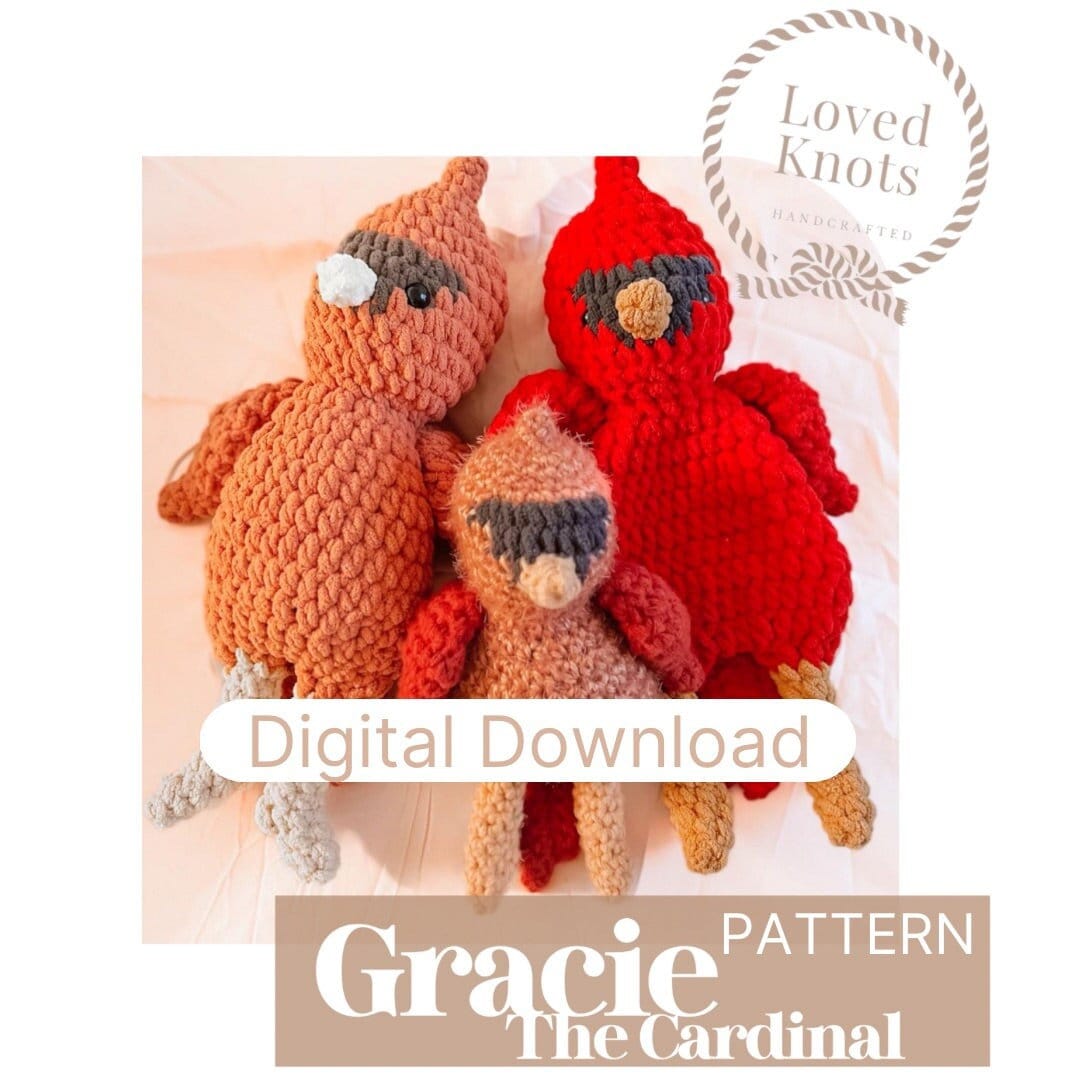 Gracie the Cardinal - Crochet PATTERN- Amigurumi - Etsy