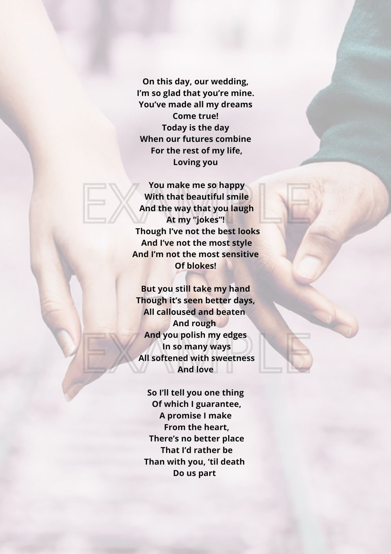 Personalised Poem for Weddings, Engagement, Valentine, Romance, Love ...