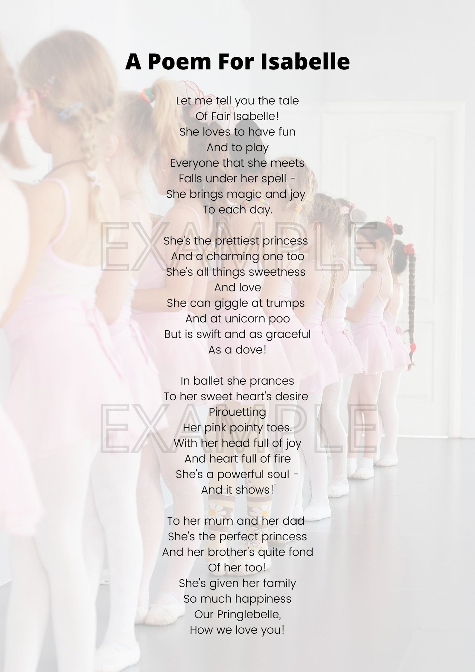 Personalised Poem for Friend, Colleague, Family, Neighbour, Random Act ...