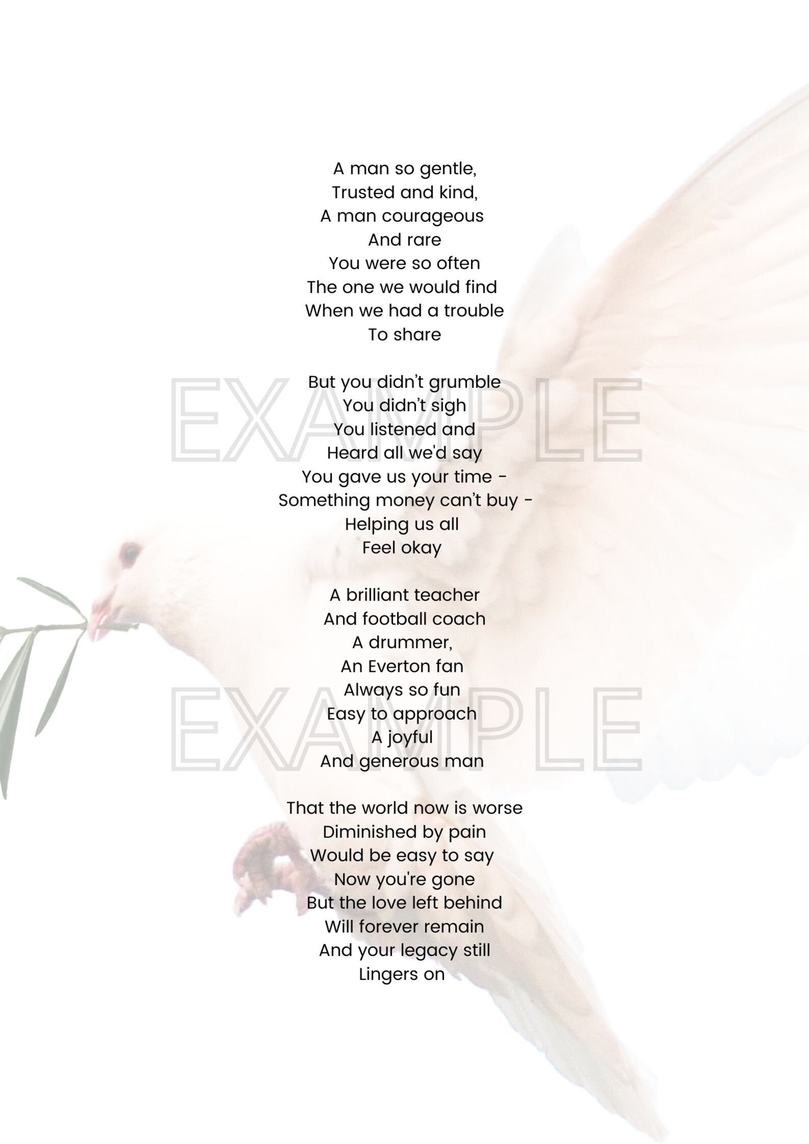 Personalised Poem for Friend, Colleague, Family, Neighbour, Random Act ...