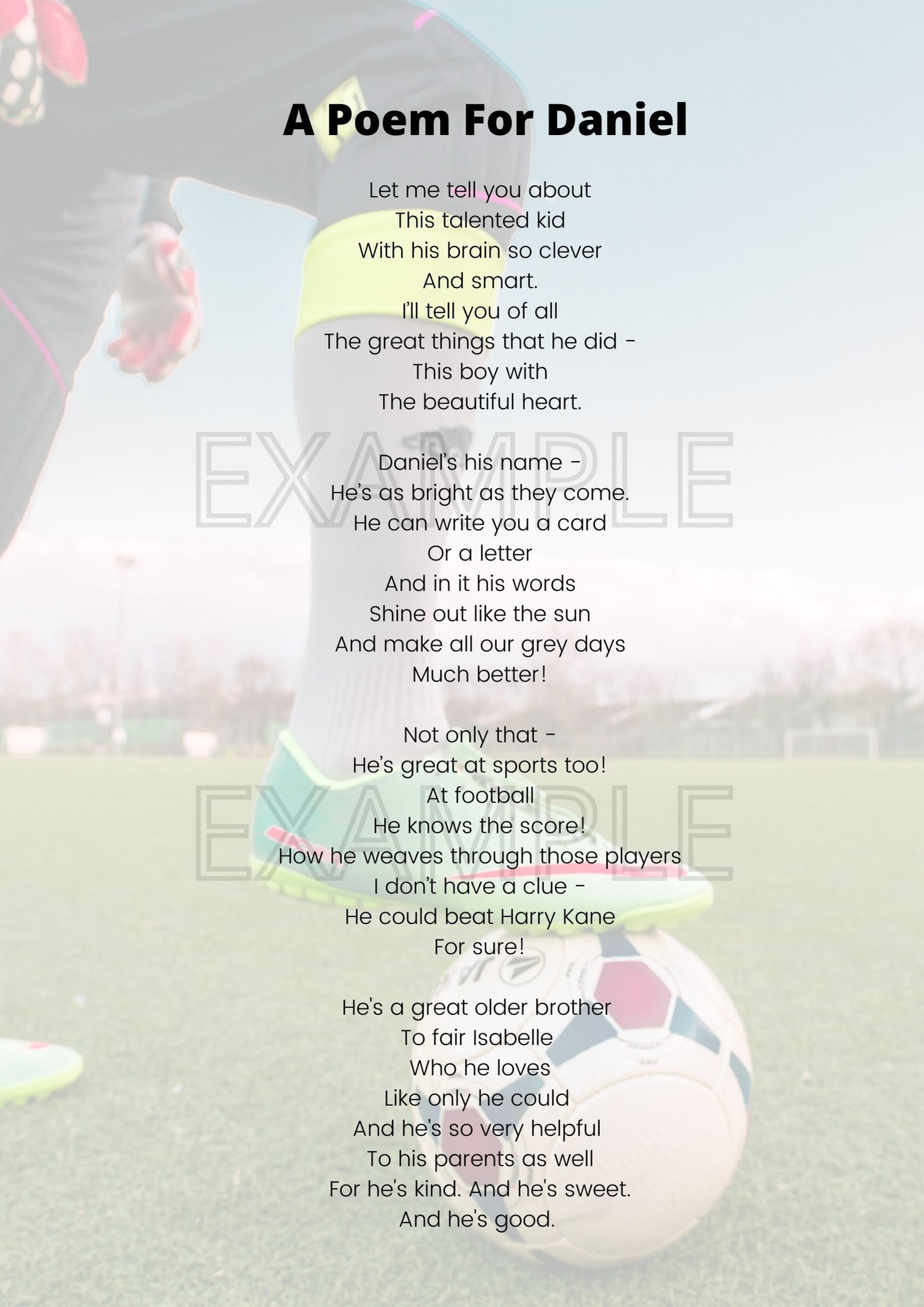 Personalised Poem for Friend, Colleague, Family, Neighbour, Random Act ...