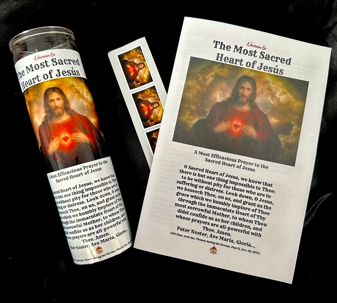 Single Sacred Heart of Jesus Prayer Candle With Booklet - Etsy
