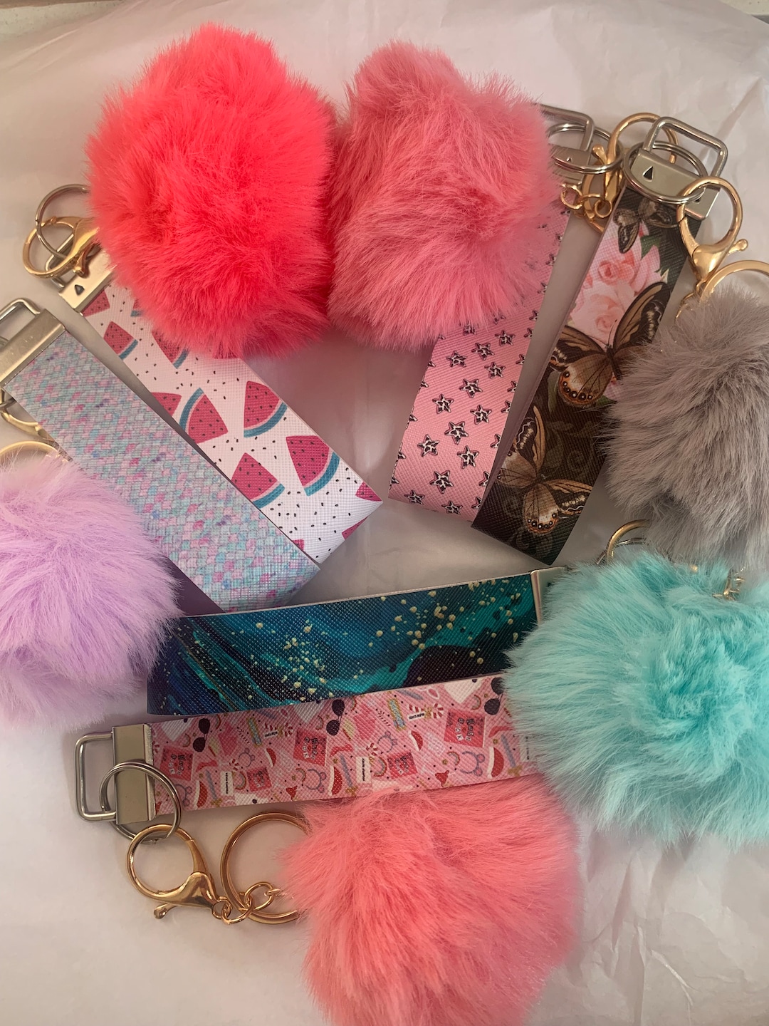 Wristlets With Pom Poms - Etsy