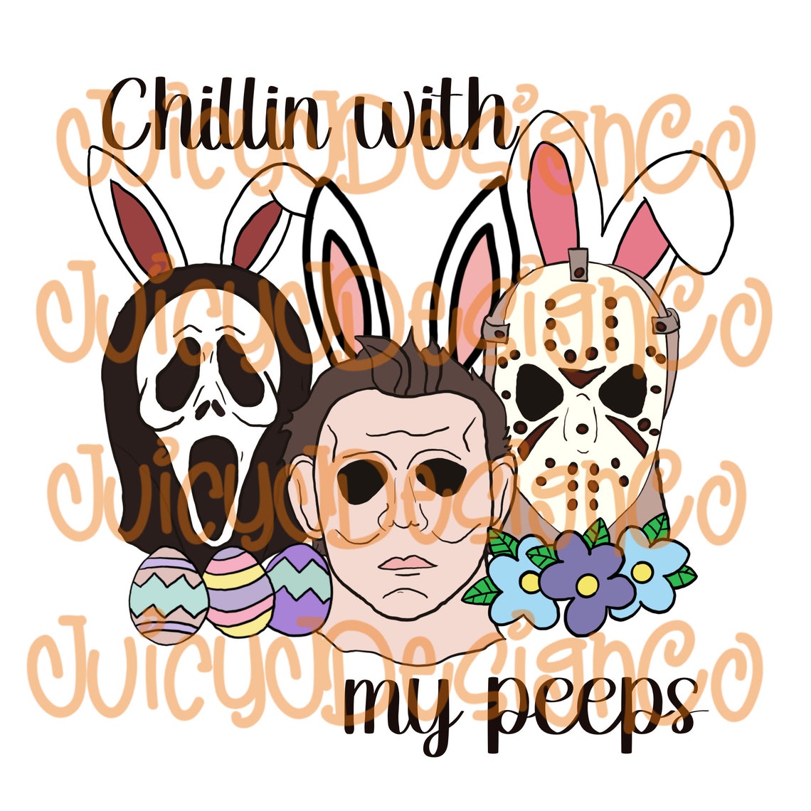 Chilling With My Peeps Horror Easter Png for Sublimation - Etsy