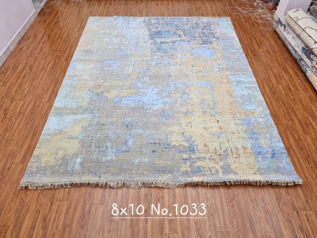 New Abstract Persian Rug 8x10 Ft, Handmade Rug , Living Area Rug , Hand ...
