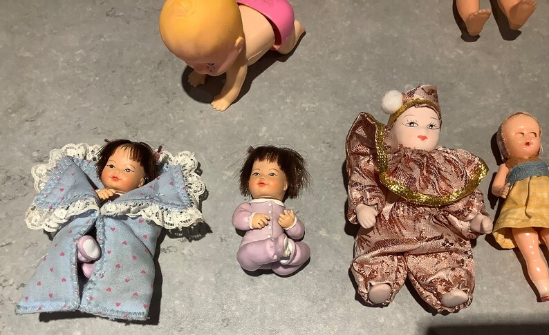 3. Various Vintage Antique Miniature Dolls 1950s 1960s Etc Inc Wind Up ...