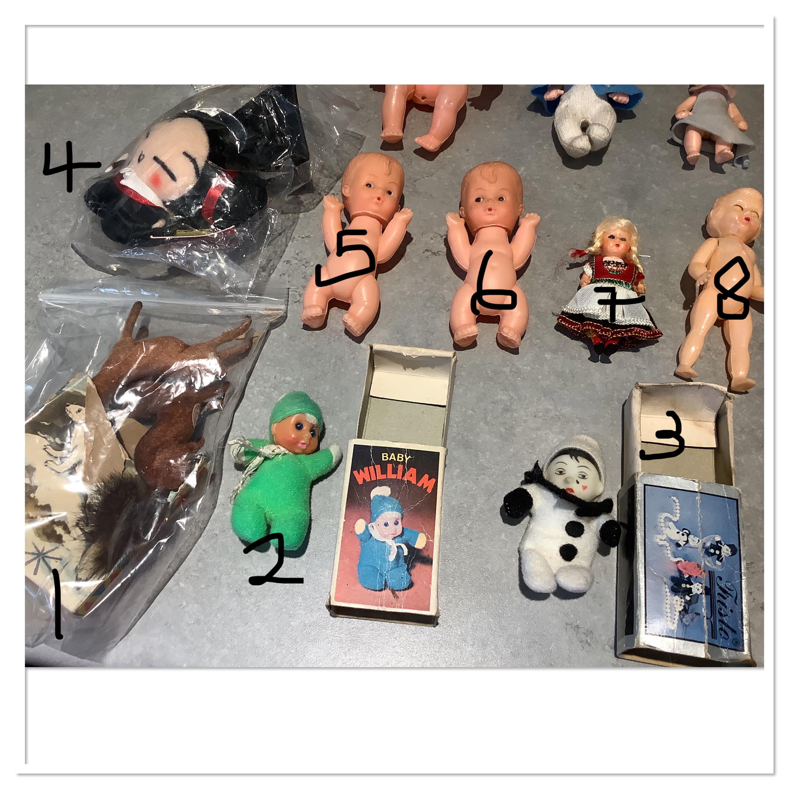 BD. - Various Vintage Dolls, German, Matchbox Baby, Hong Kong, Rubber ...