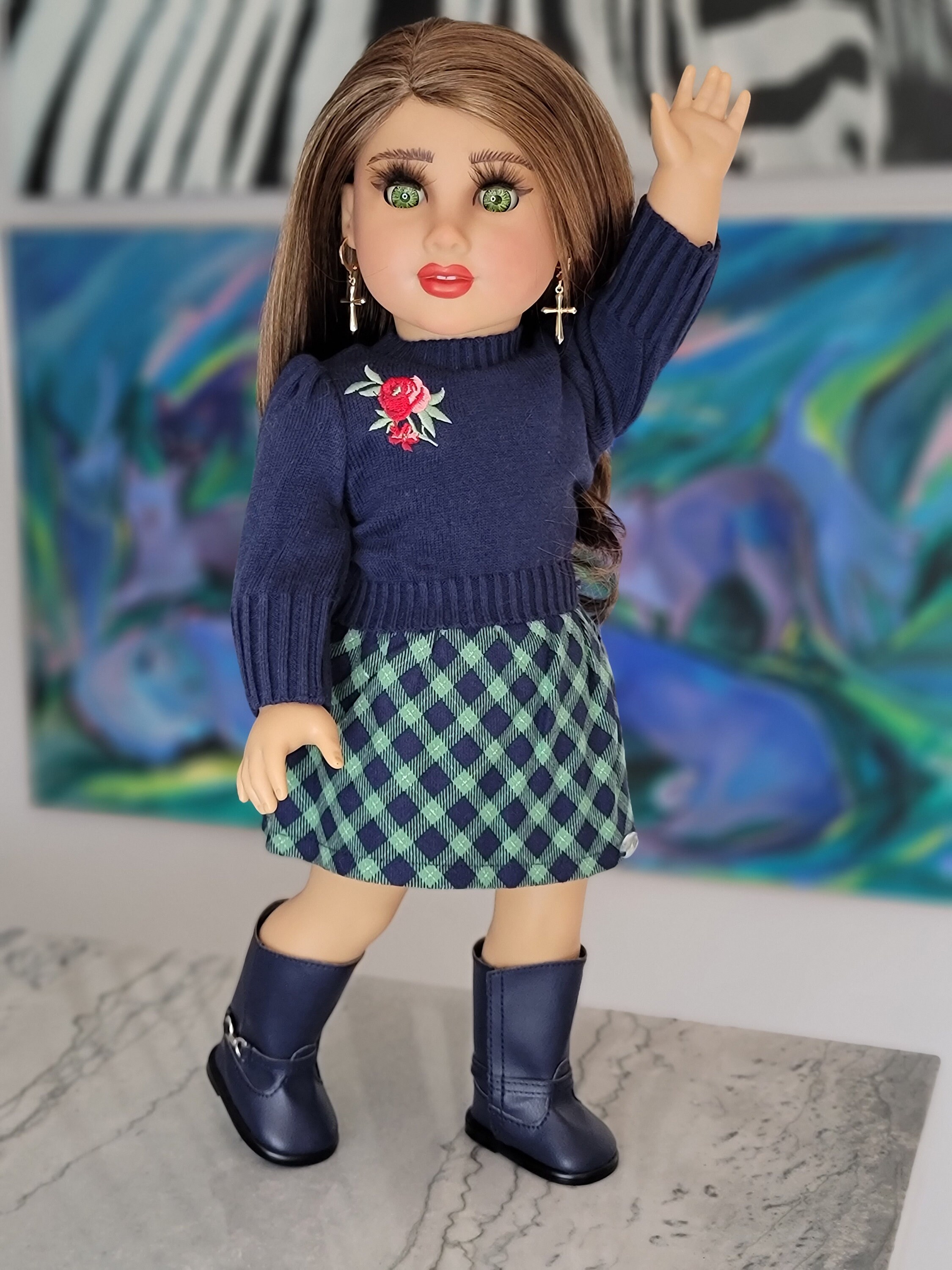 Josie OOAK Custom American Girl Doll Bright Green Eyes Light Brown ...