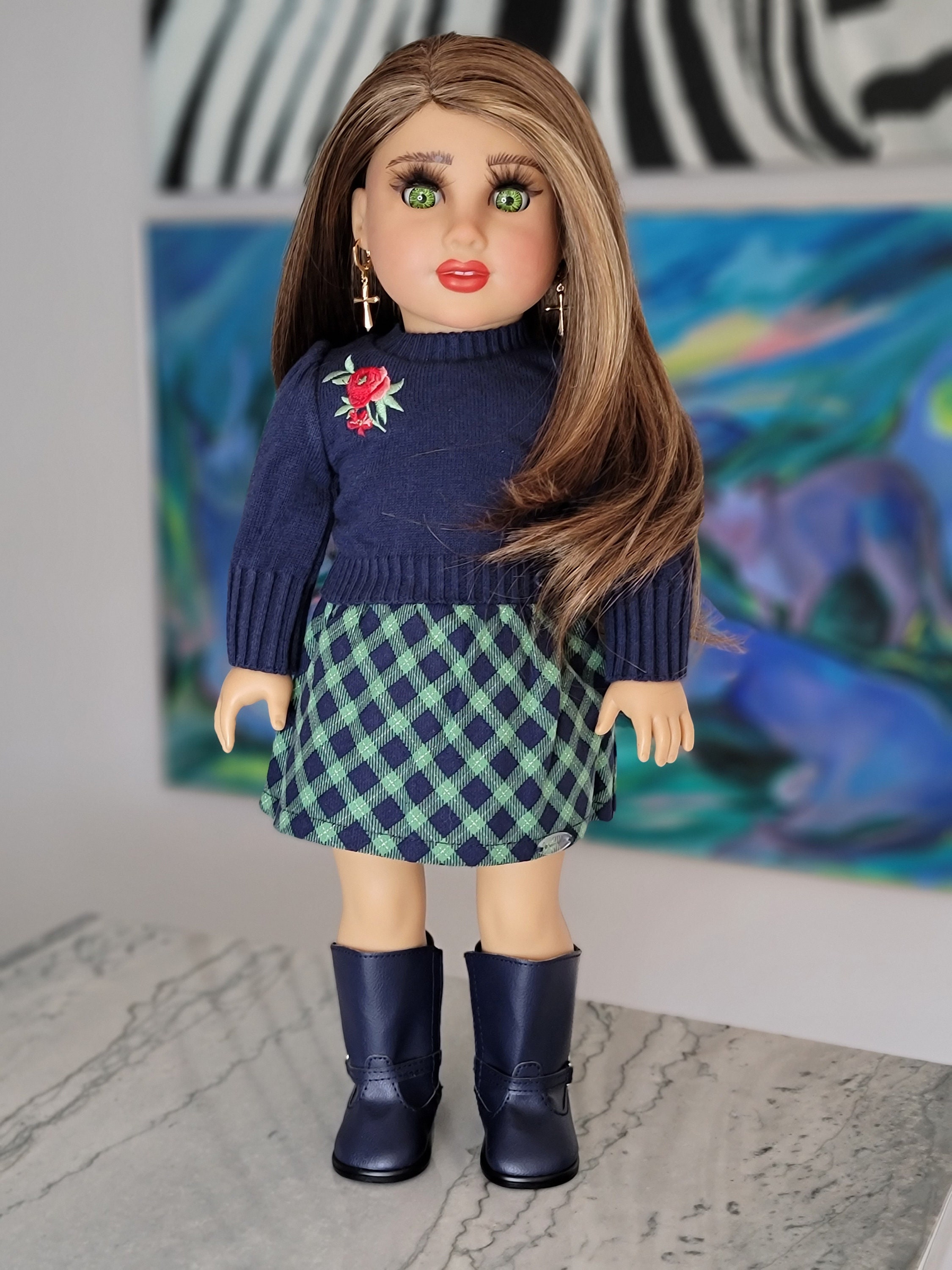 Josie OOAK Custom American Girl Doll Bright Green Eyes Light Brown ...