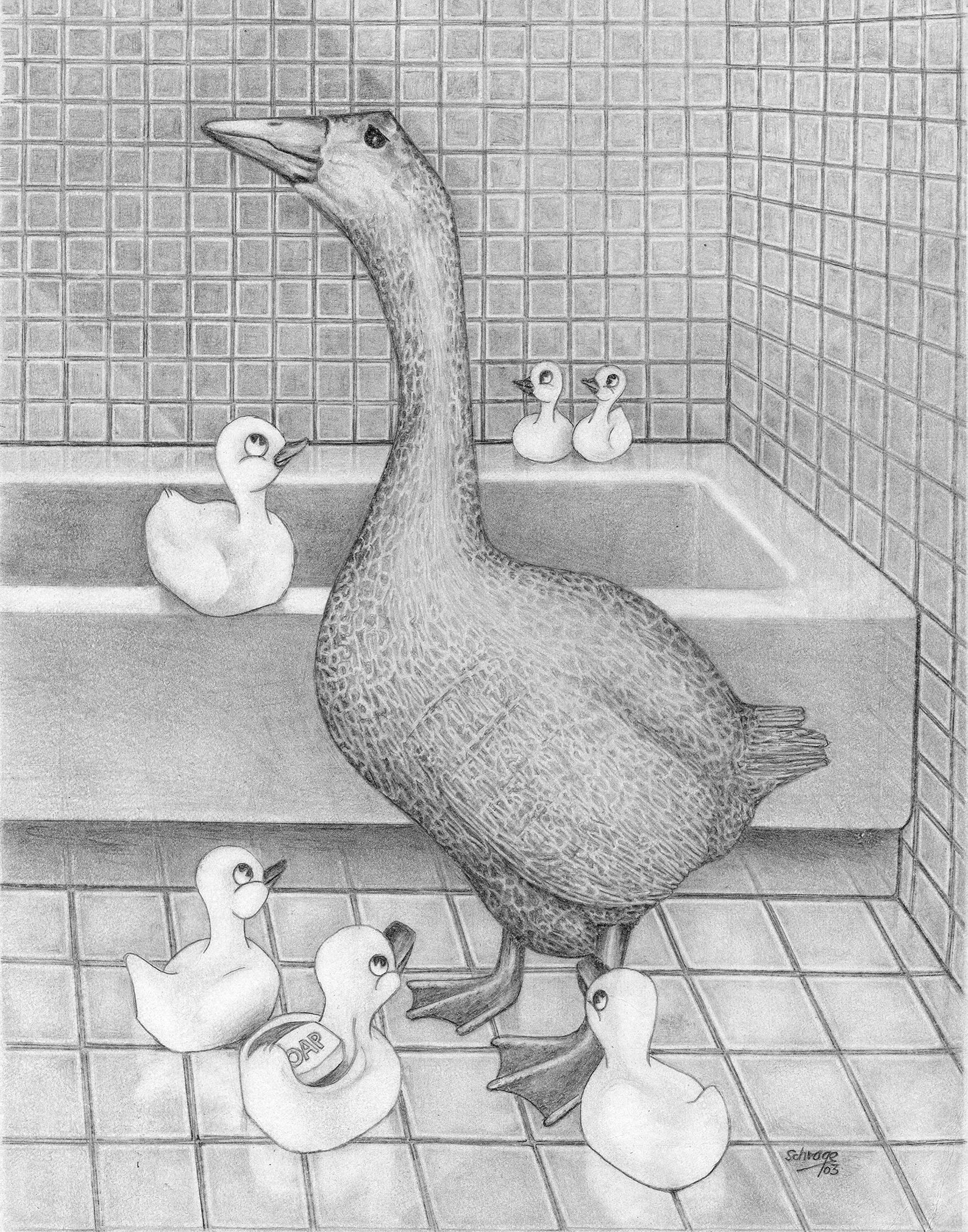 Duck Duck Goose Drawing, Instant Download Picture Digital Printable ...
