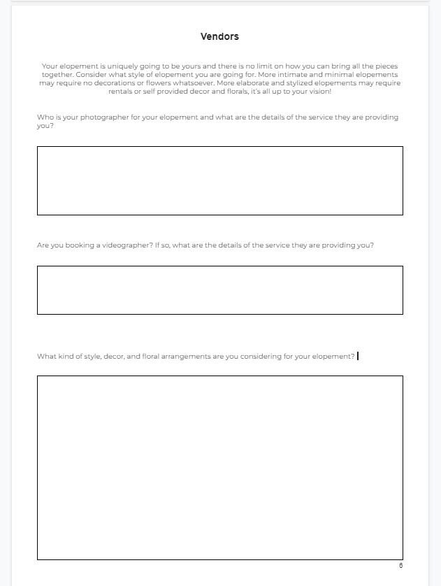 Elopement Planning Guide - Step by Step Planning - Google Doc ...