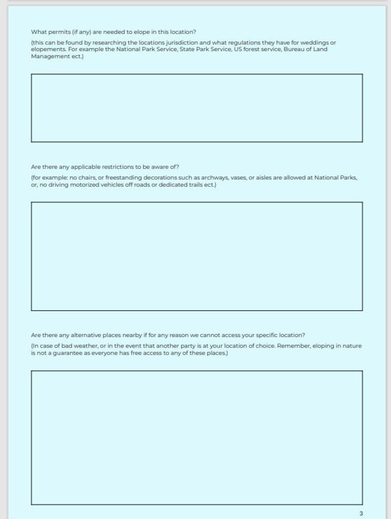 Elopement Planning Guide - Step by Step Planning - Google Doc ...