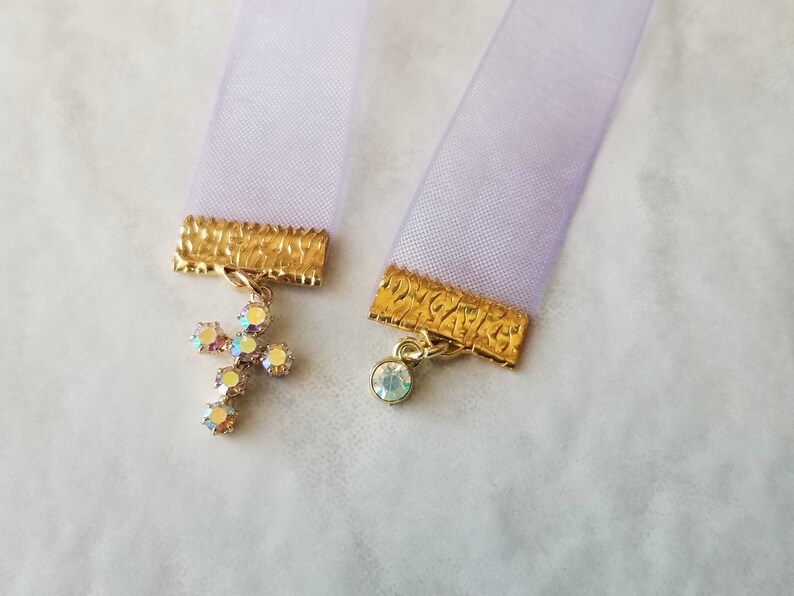 Christian Ribbon Bookmarks With Cross Charms - Handmade - Etsy