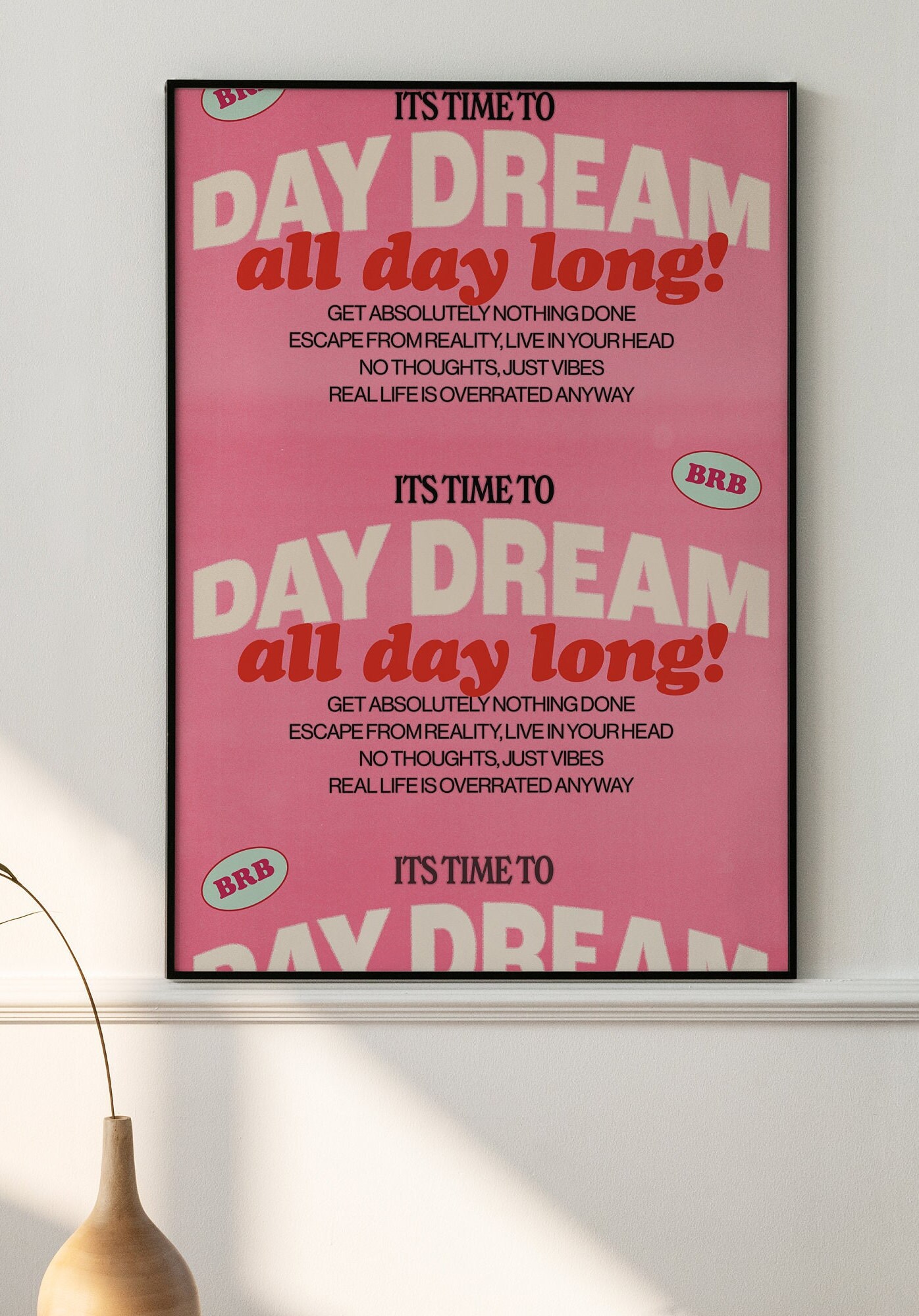 Daydream DIGITAL Download Print Typography Poster Pink - Etsy