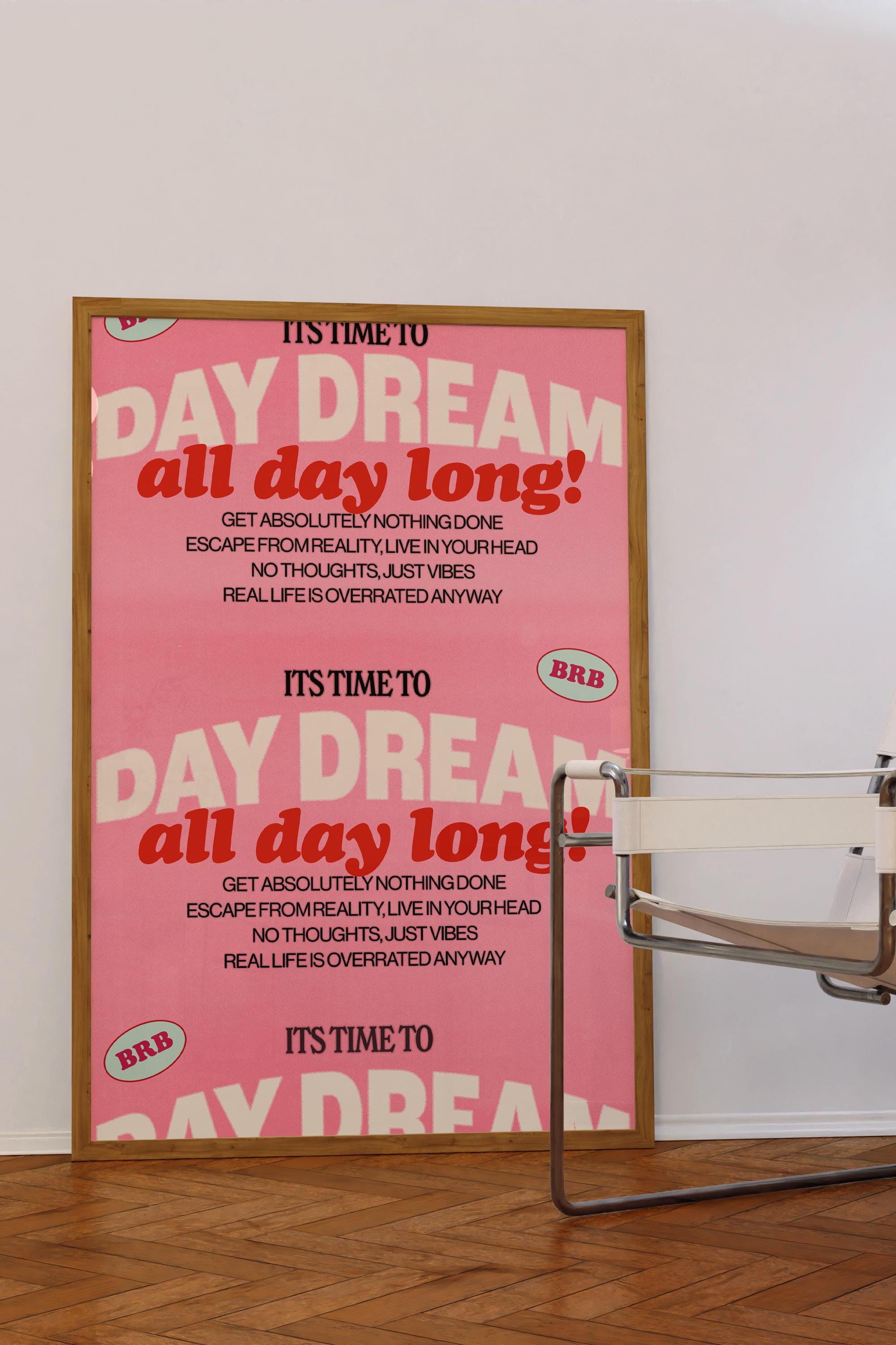 Daydream DIGITAL Download Print Typography Poster Pink Aesthetic Wall ...