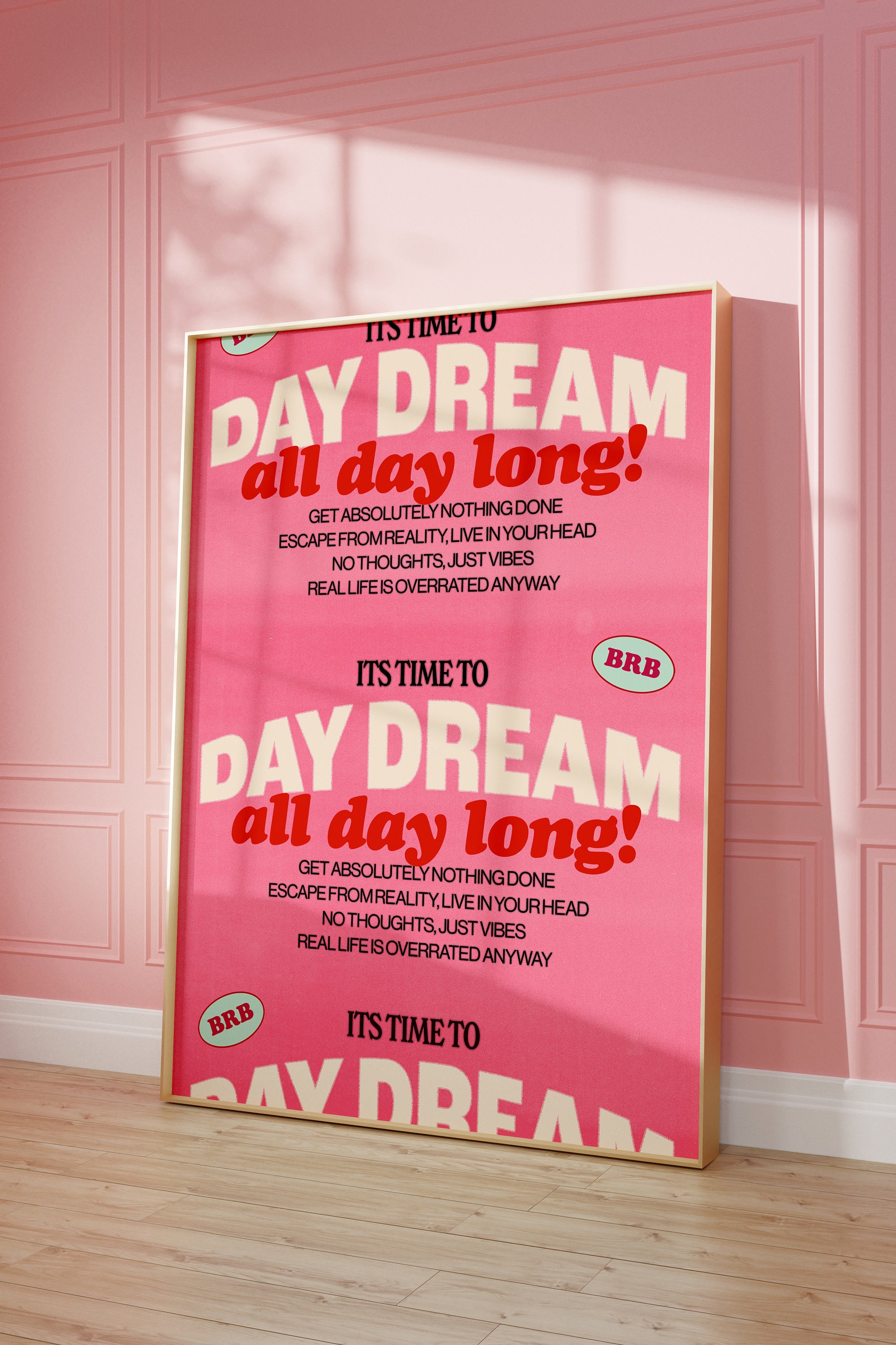 Daydream DIGITAL Download Print Typography Poster Pink - Etsy