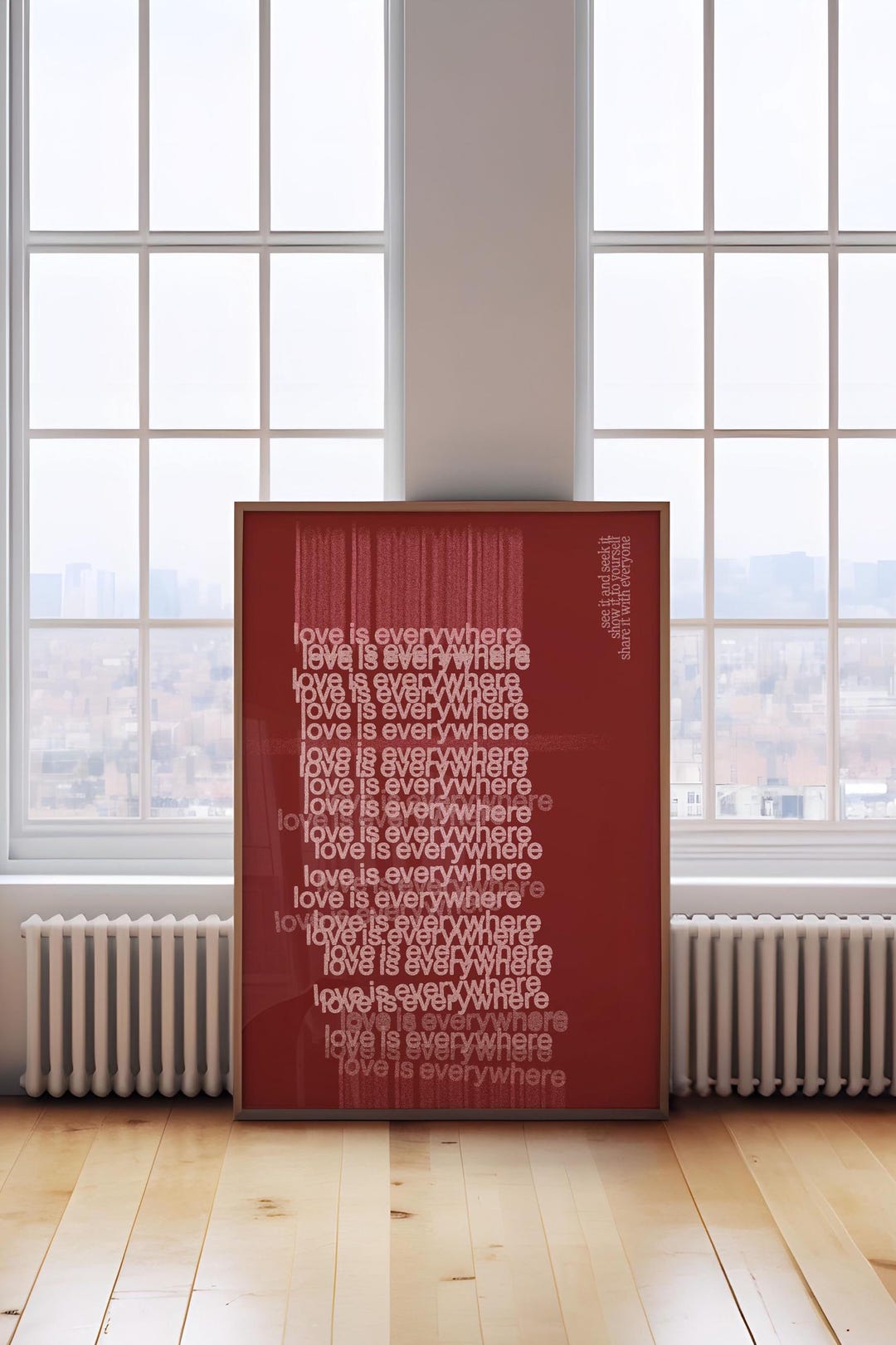 Love Everywhere Typography Print: Valentines Day Home Decor (digital ...