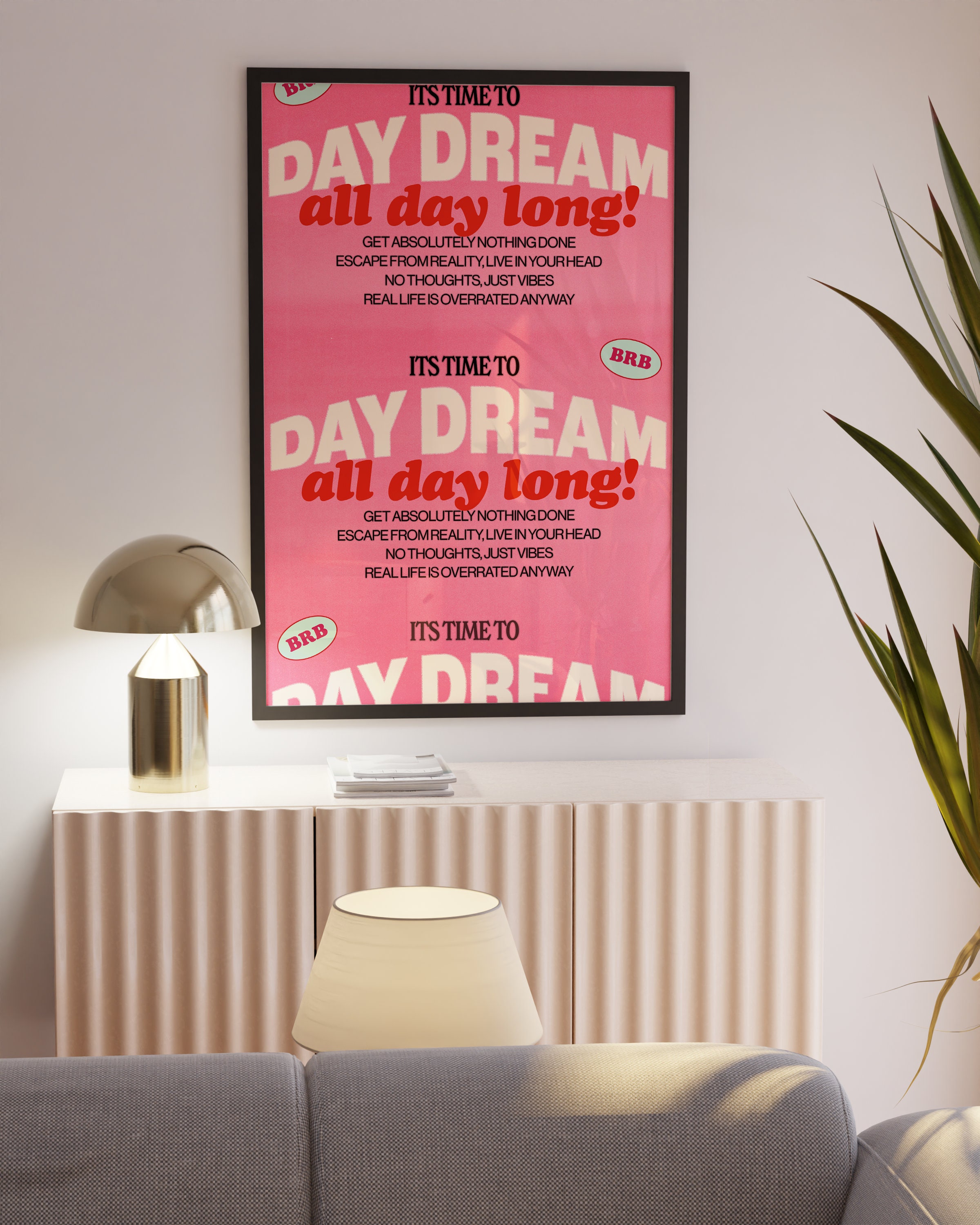 Daydream DIGITAL Download Print Typography Poster Pink - Etsy