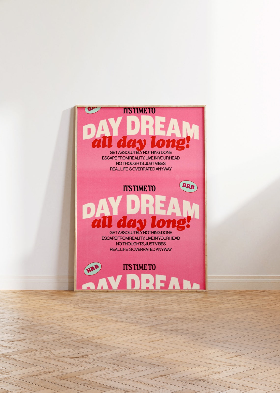 Daydream DIGITAL Download Print Typography Poster Pink - Etsy UK