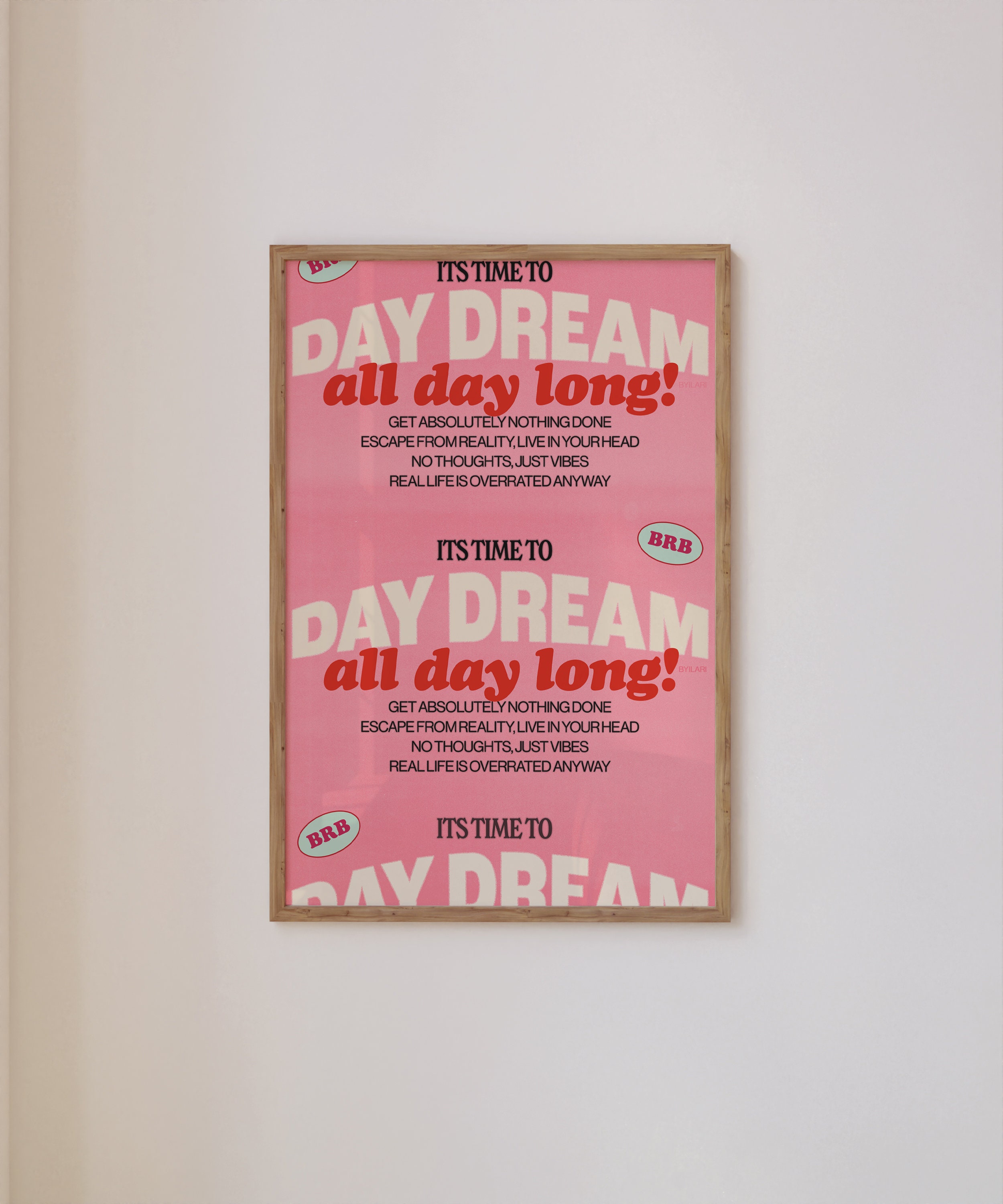 Daydream DIGITAL Download Print Typography Poster Pink - Etsy UK