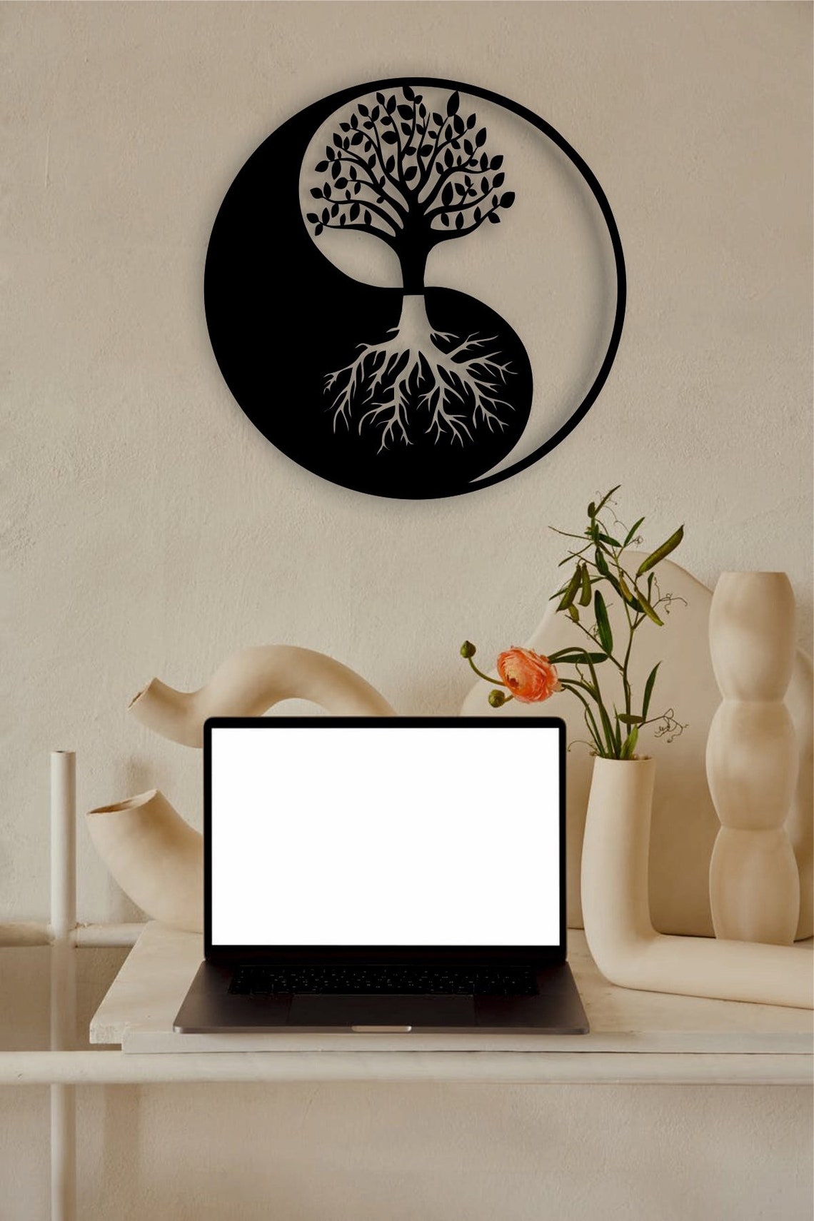 The Tree of Life / Ying Yang Spiritual and Religious Sign - Etsy