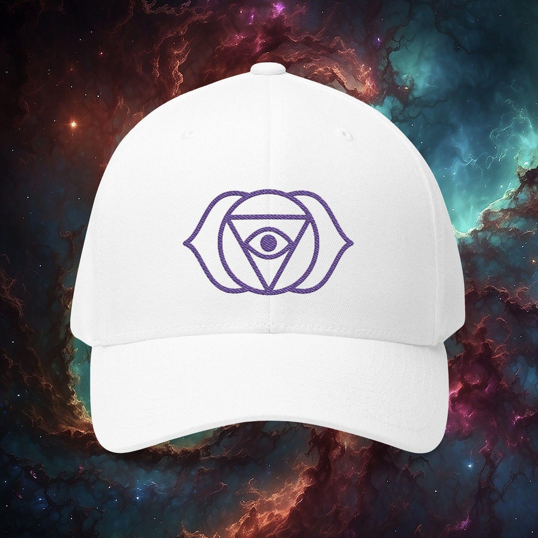 Embroidered Third Eye Chakra Cap, Spiritual Headwear, Om Shanti ...